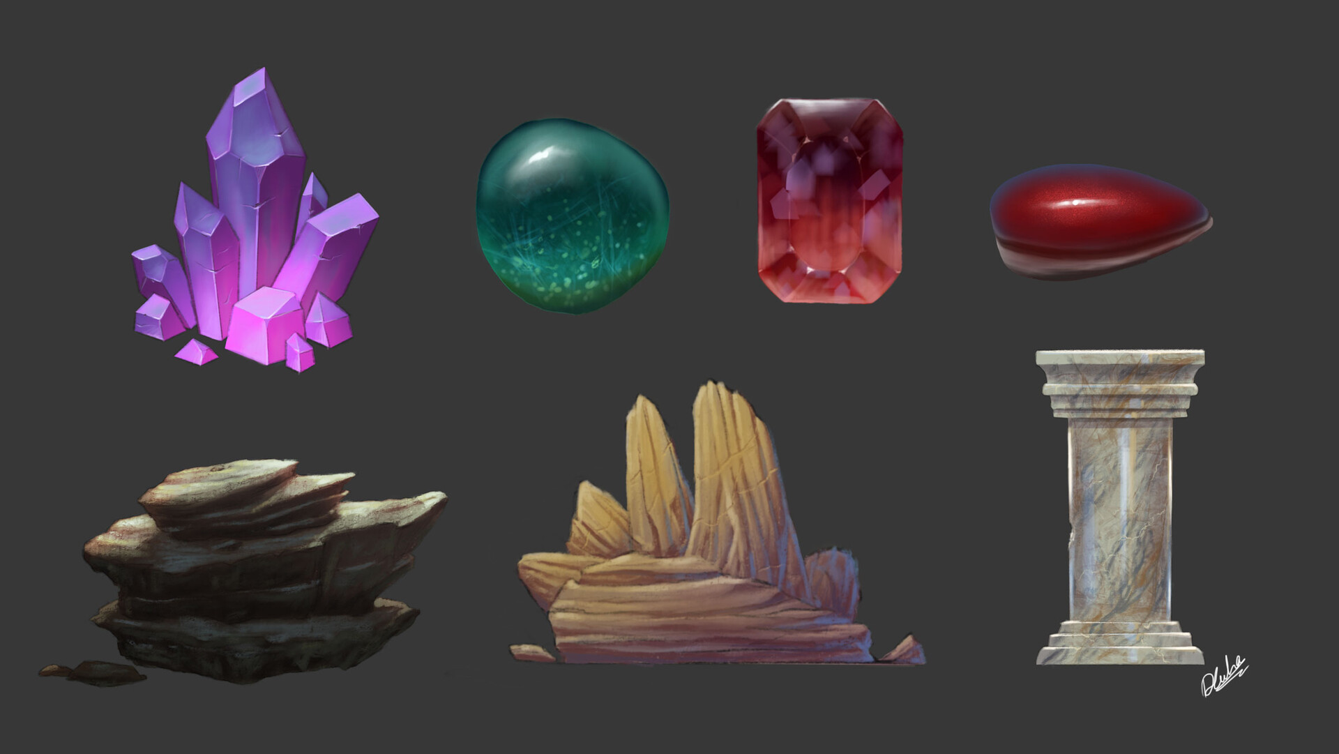 ArtStation - Painting Of Different Textures and Materials
