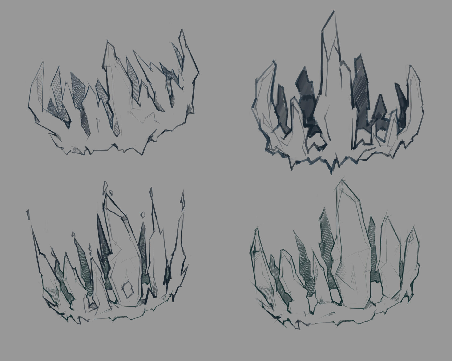 how to draw ice spikes