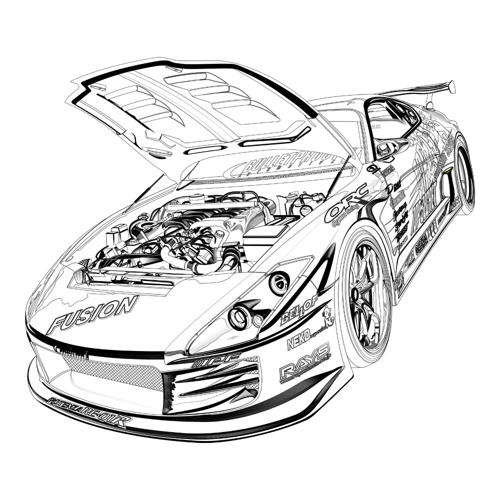 tokyo drift cars coloring pages