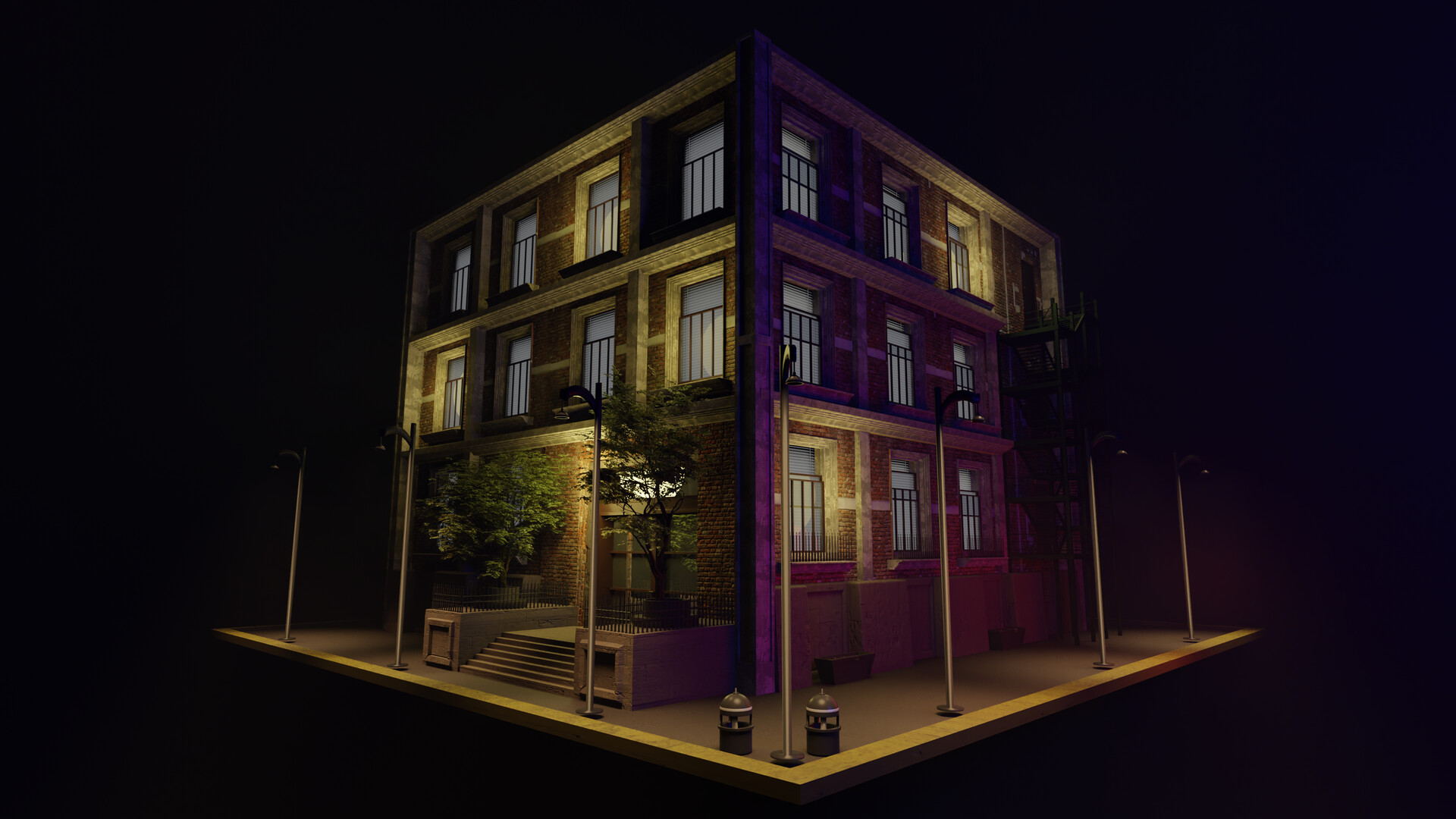 ArtStation - modular police station building