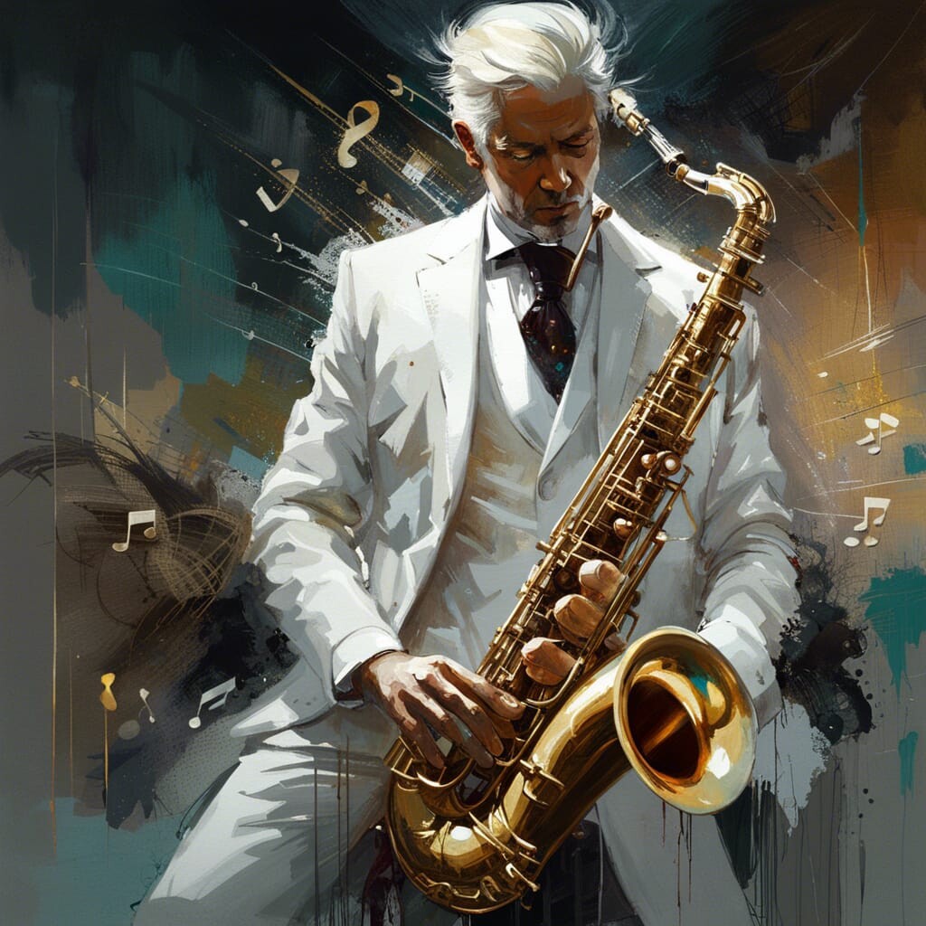 ArtStation - playing a saxophone