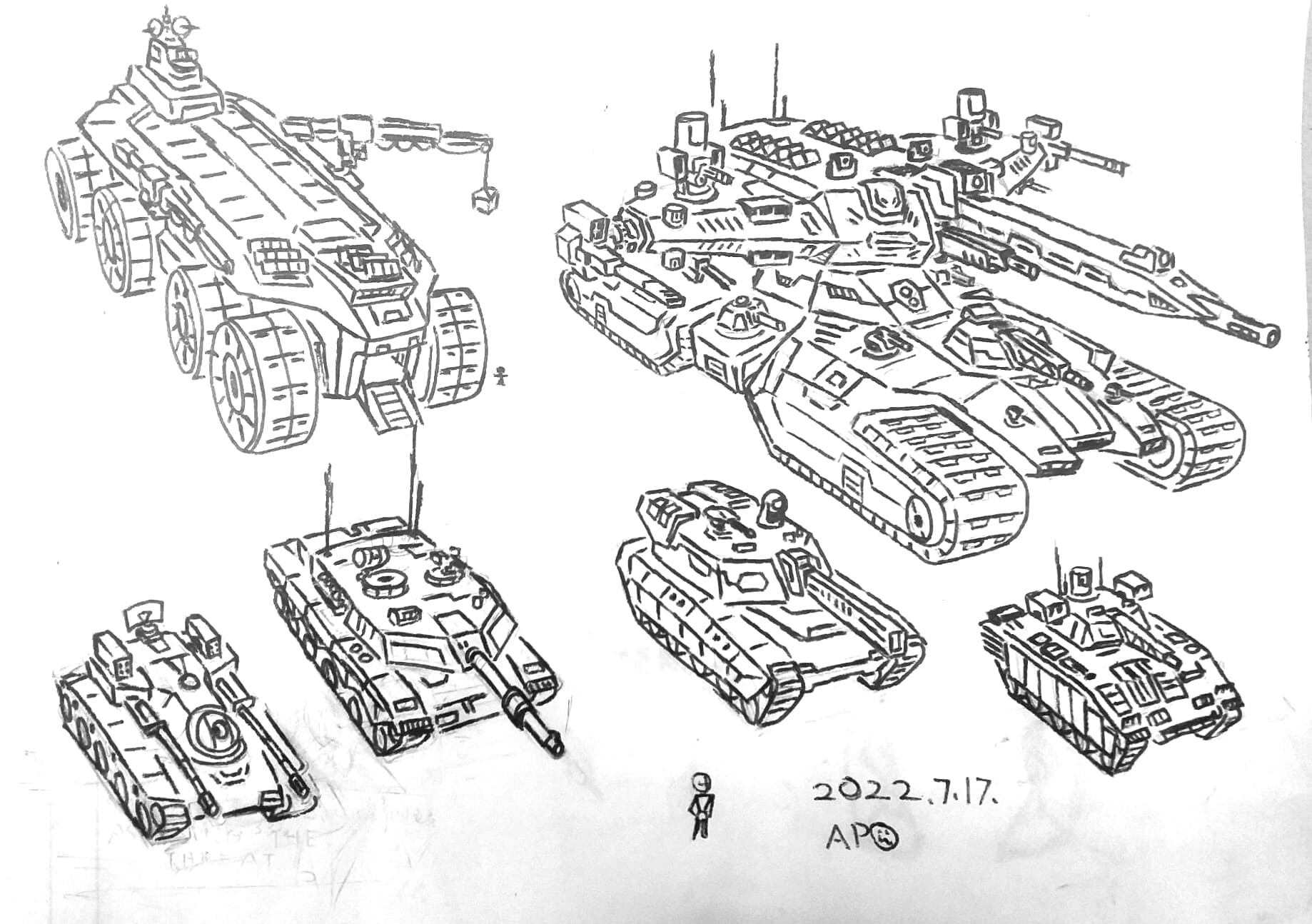 ArtStation - Tank handpainted sketch