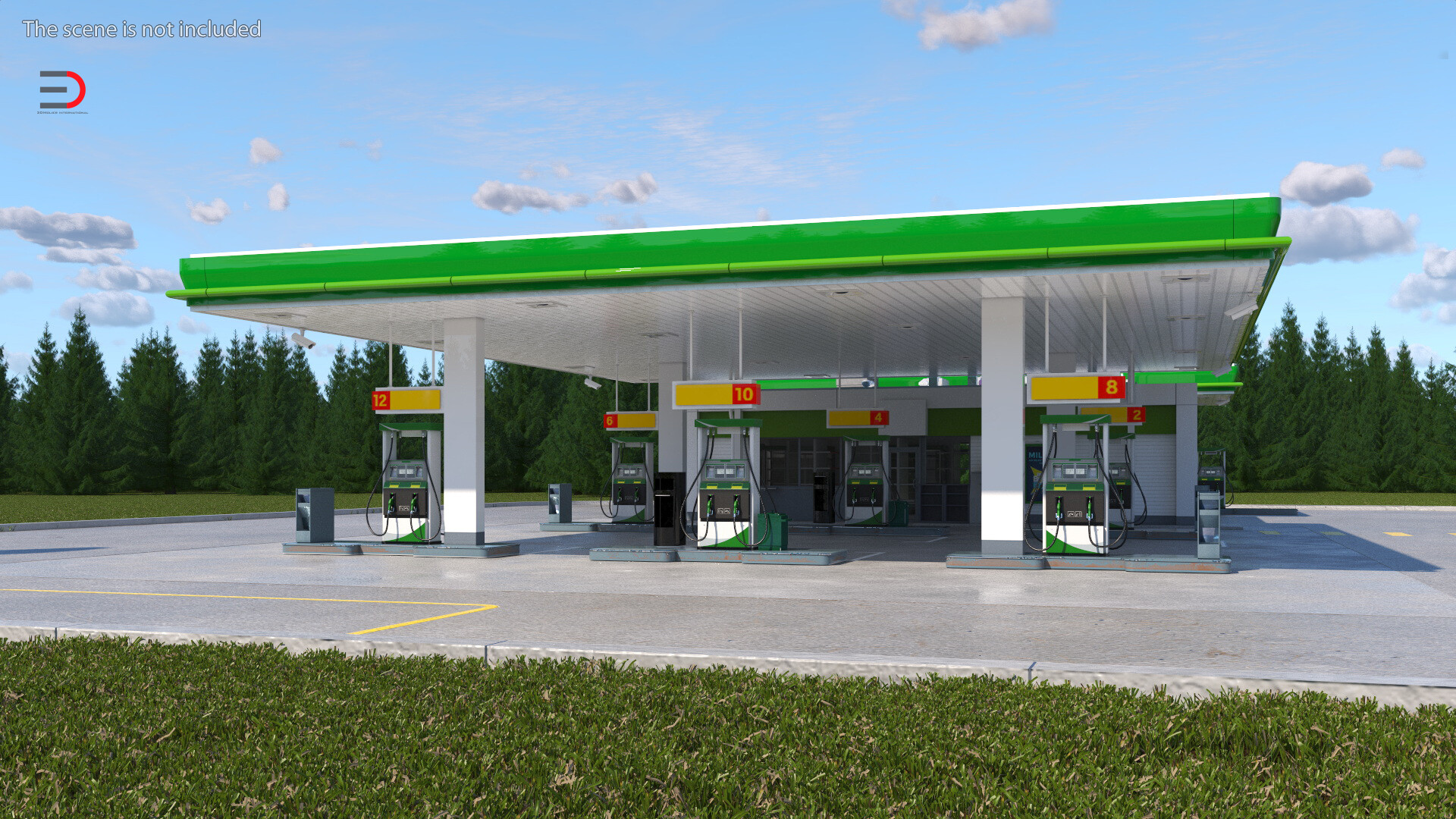 ArtStation - Large Filling Station Green 3D