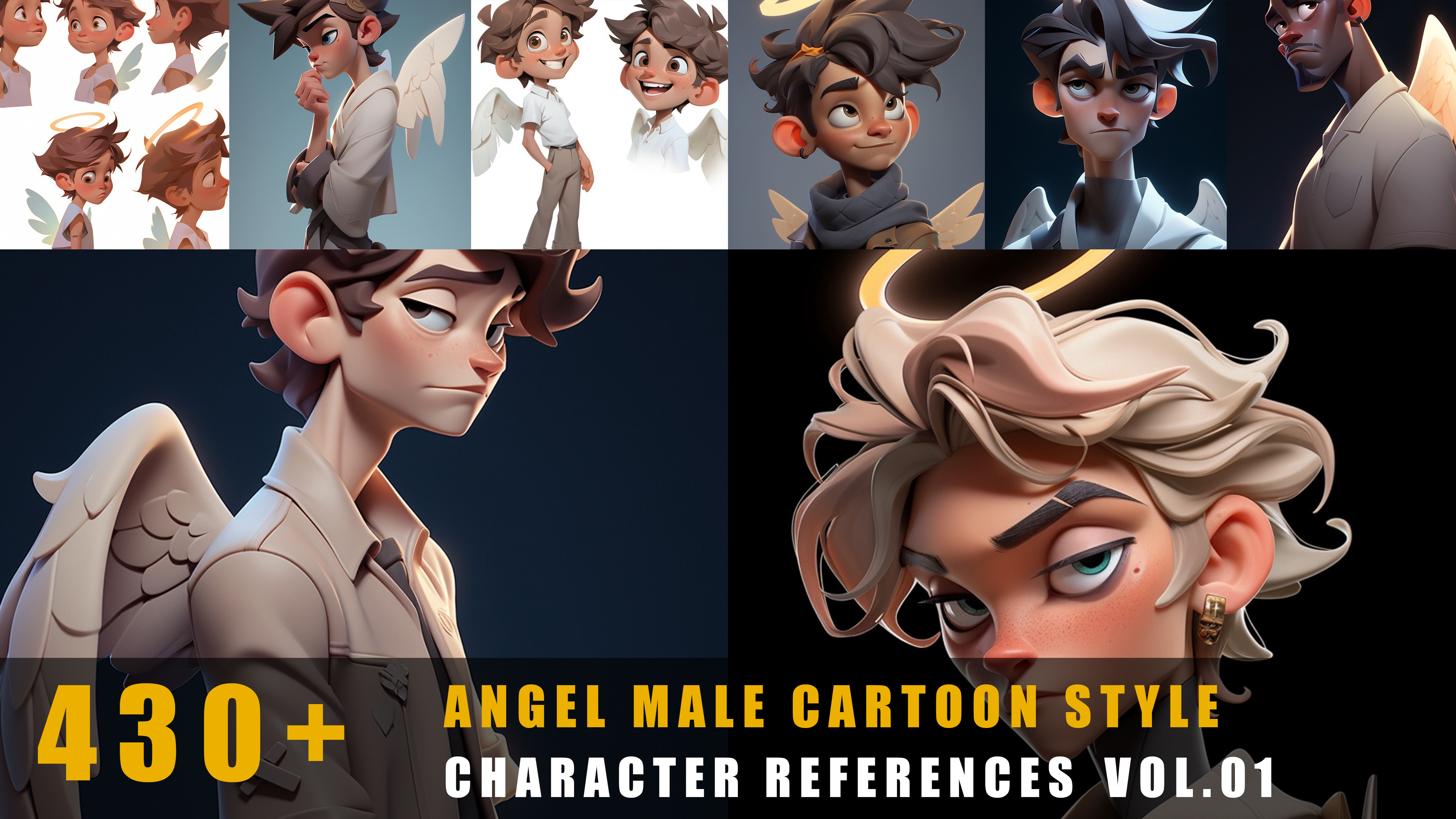 WaterLaw's Studio - 430+ Angel Male Cartoon Style - Character ...