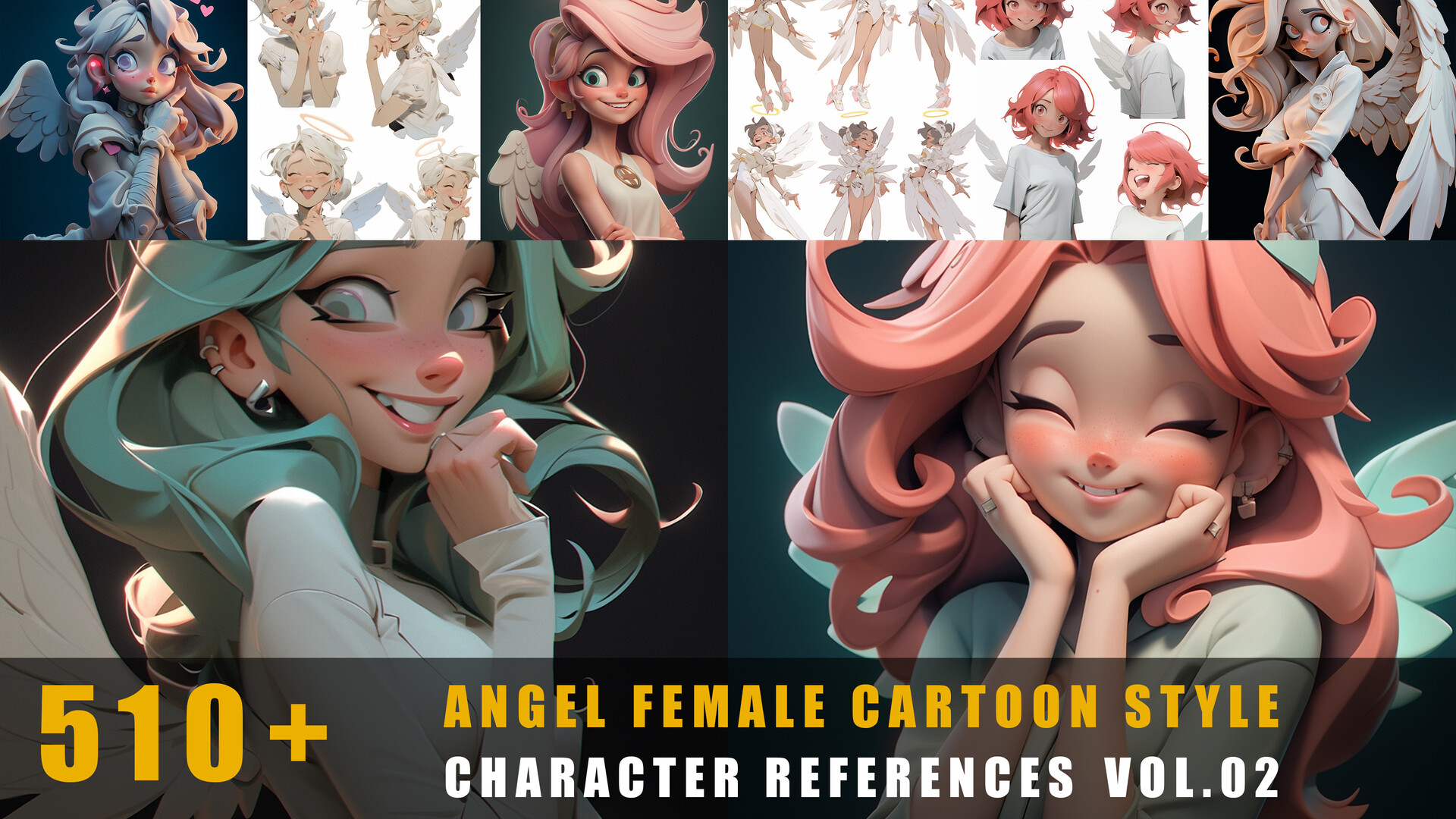 WaterLaw's Studio - 510+ Angel Female Cartoon Style - Character ...