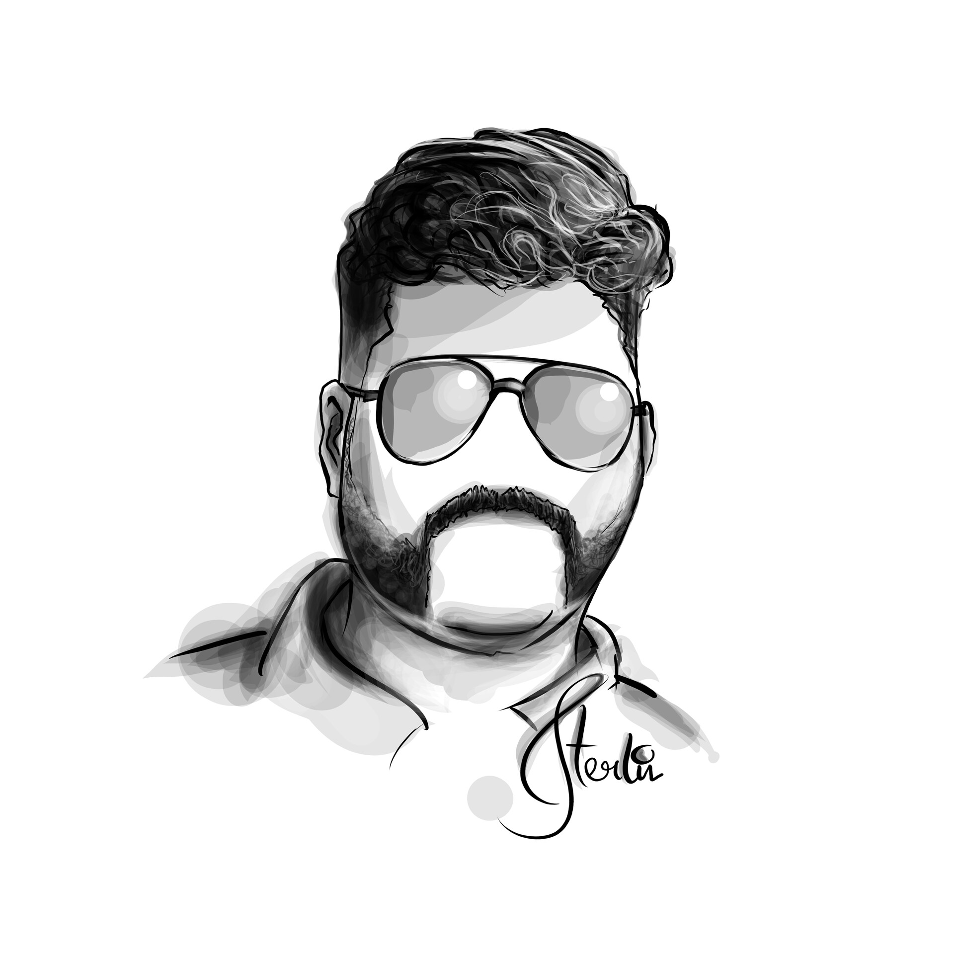 ArtStation - Digital Simple Iconic Sketch with photoshop | Portrait ...