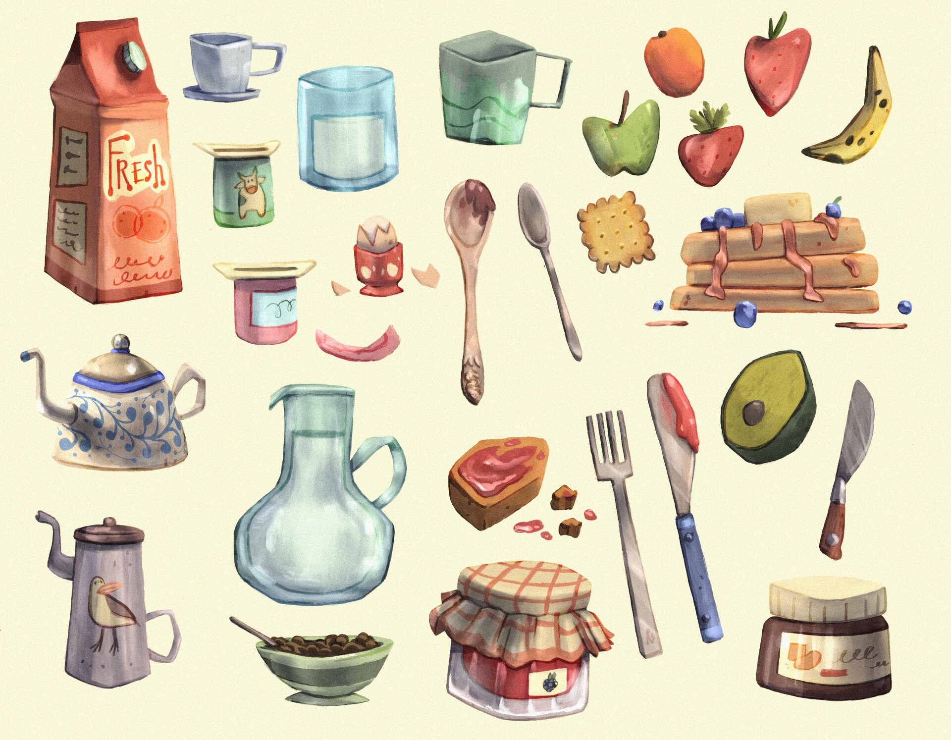 ArtStation - Breakfast - props design