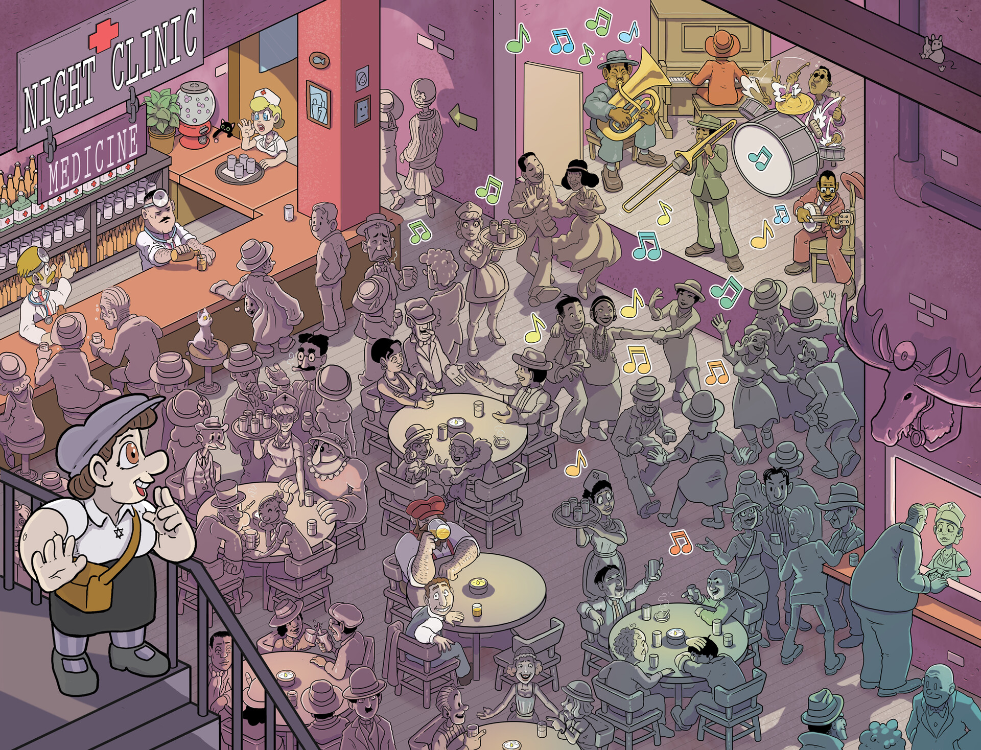 ArtStation - Wardens, comic art, Double page spread.