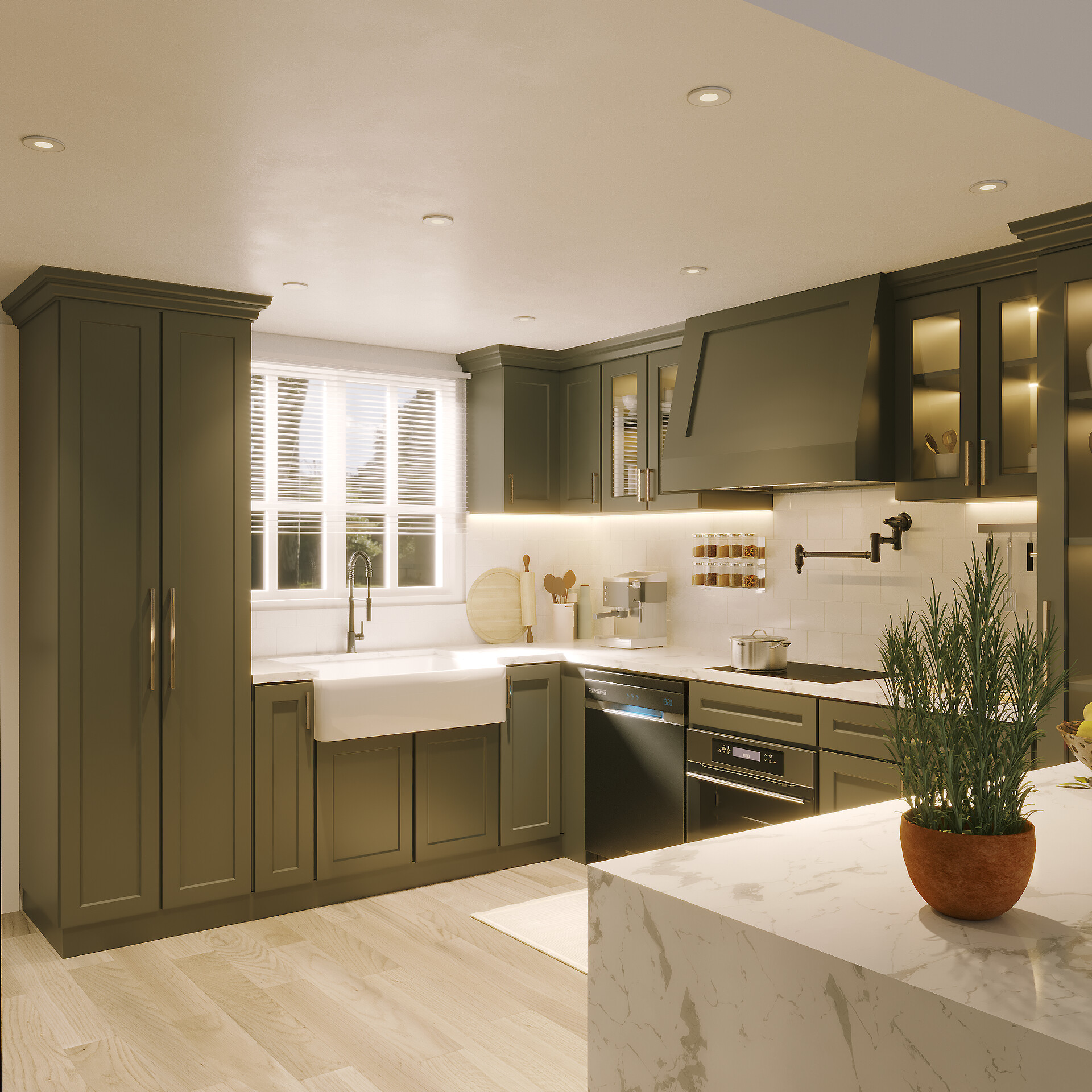 ArtStation - American Style Kitchen 3D Visualization