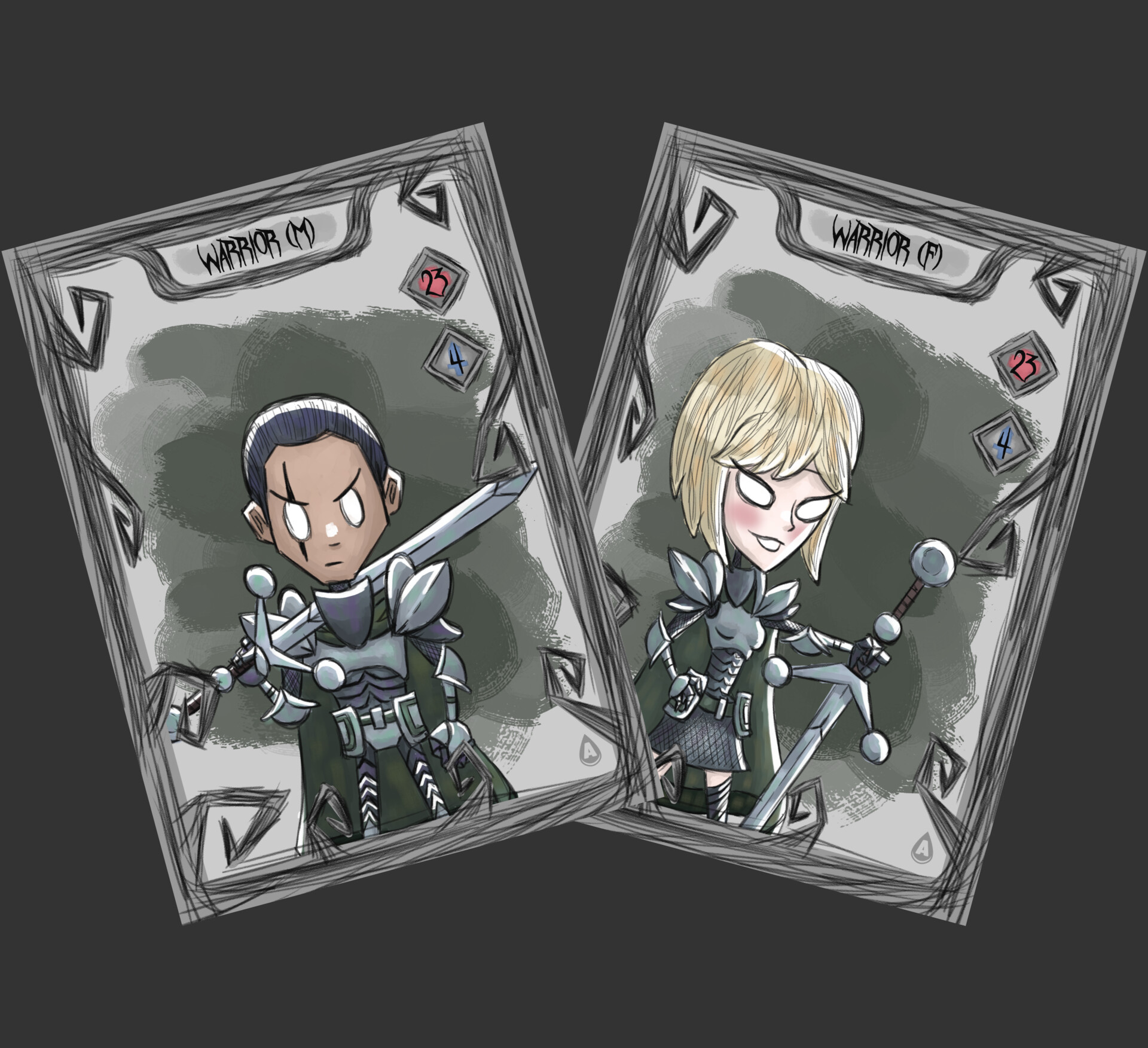 Inky_A_Design - DarkToonTasy Card (Warrior)