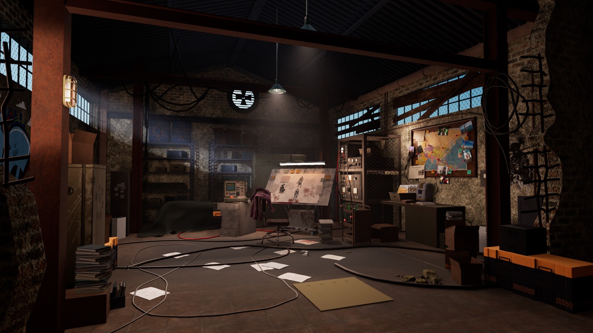 ArtStation - messy secret office interior