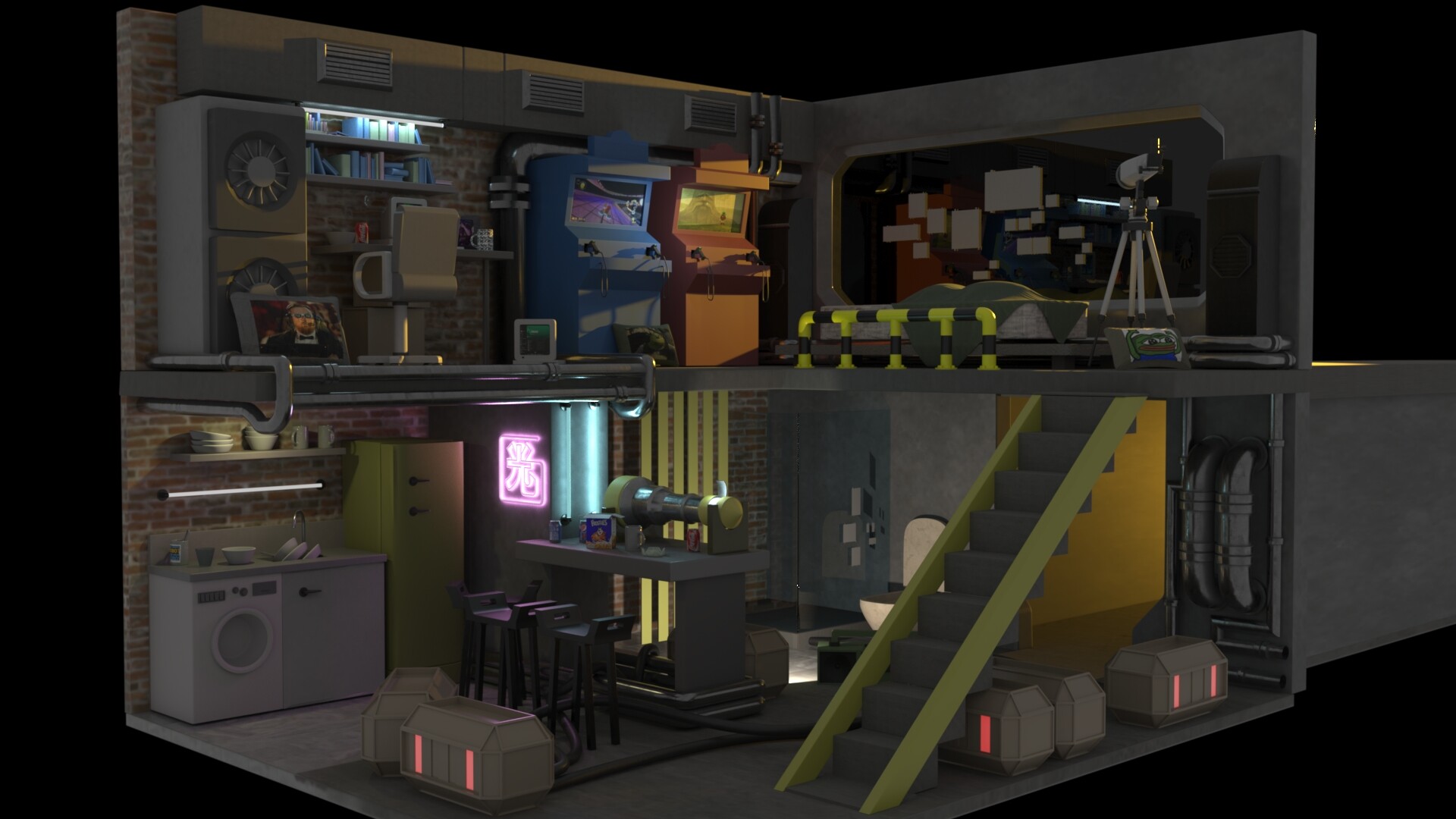 ArtStation - Cyberpunk room