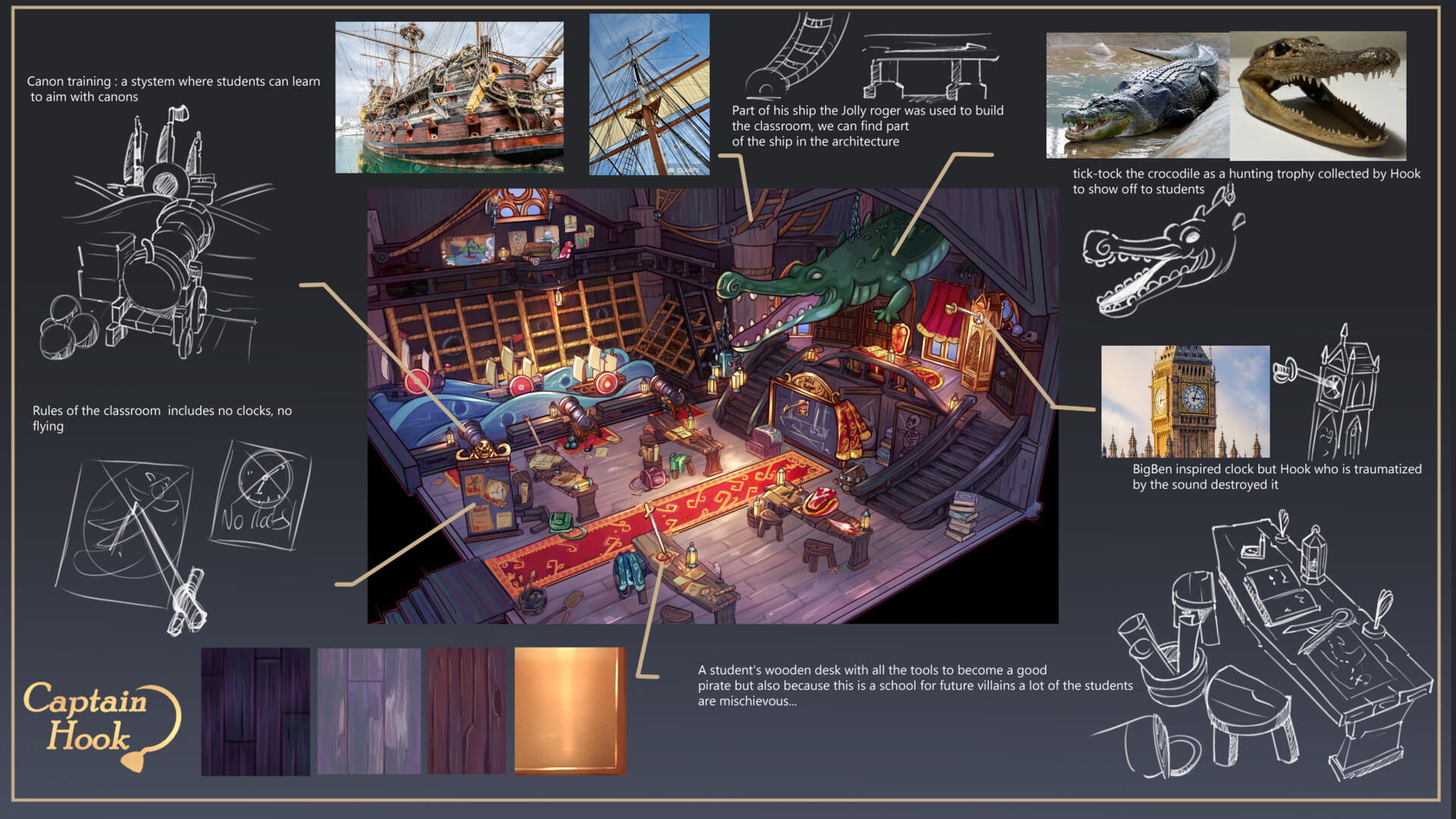 Julie Perez - Environment Concept Design - Captain's Hook Classroom