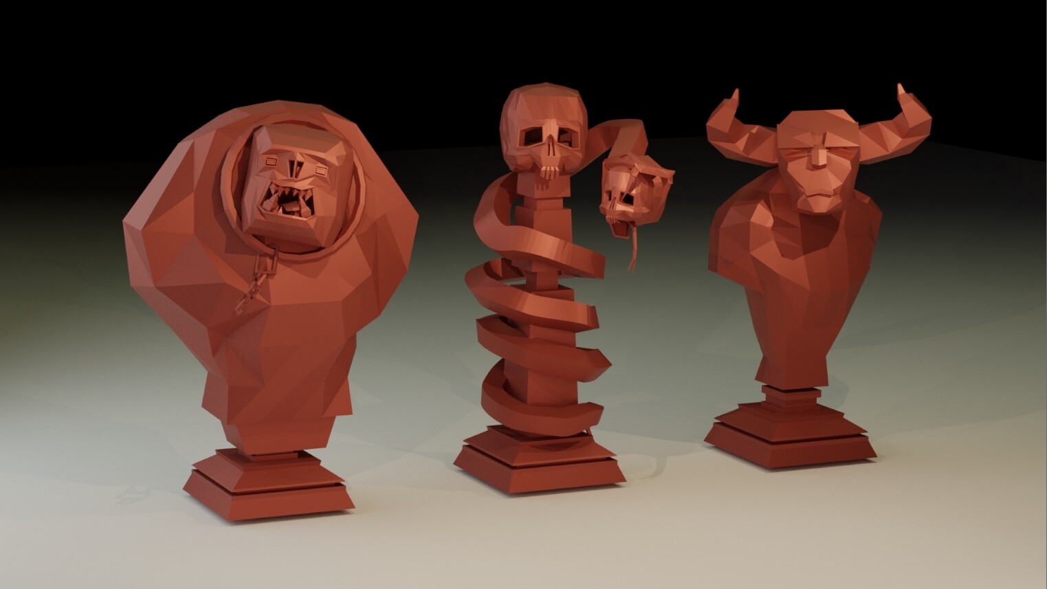 ArtStation - LOW POLY ENEMY PIECES - BOARD WARS