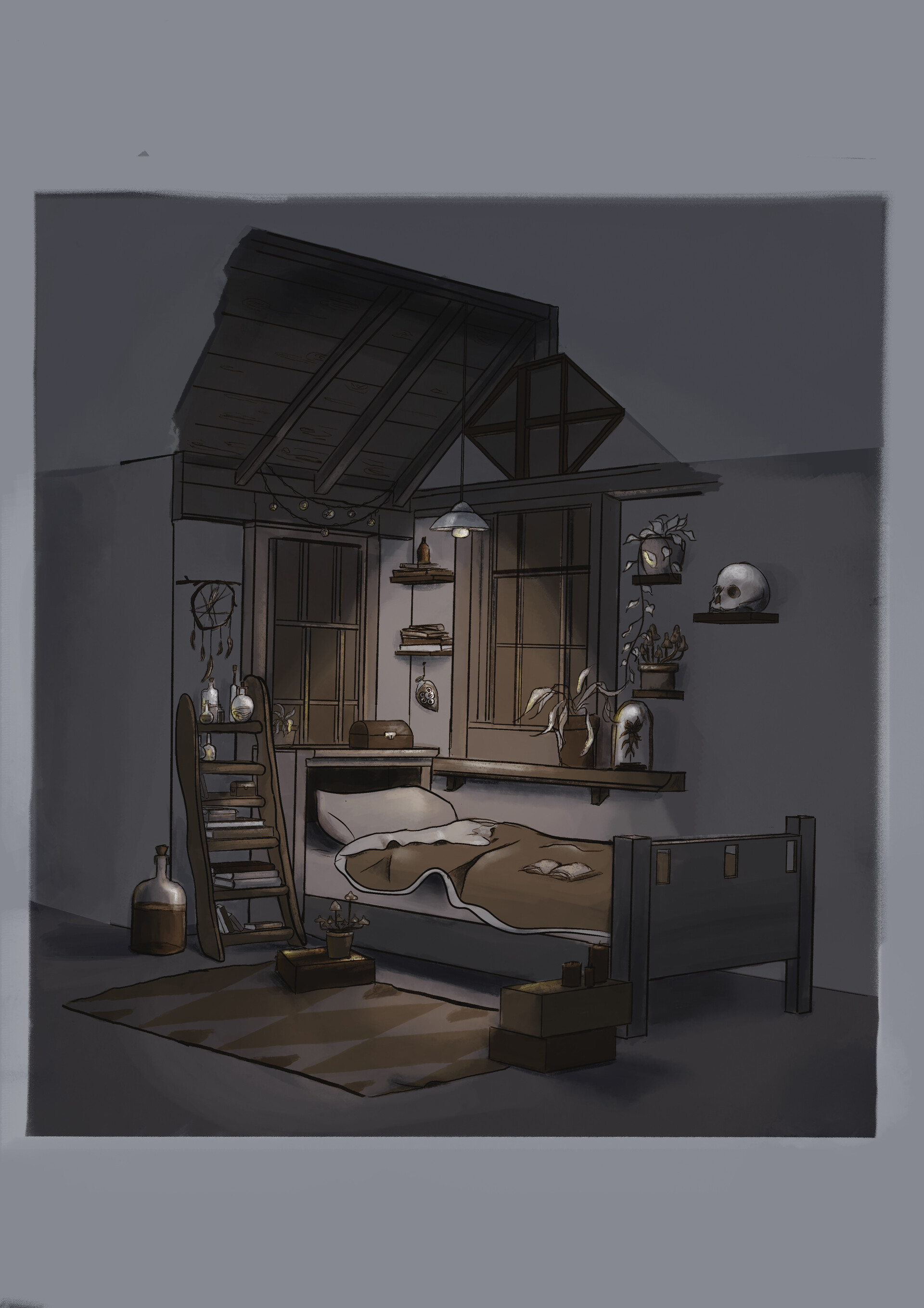 ArtStation - Illustration of a witchy room🔮🧙🏻‍♀️