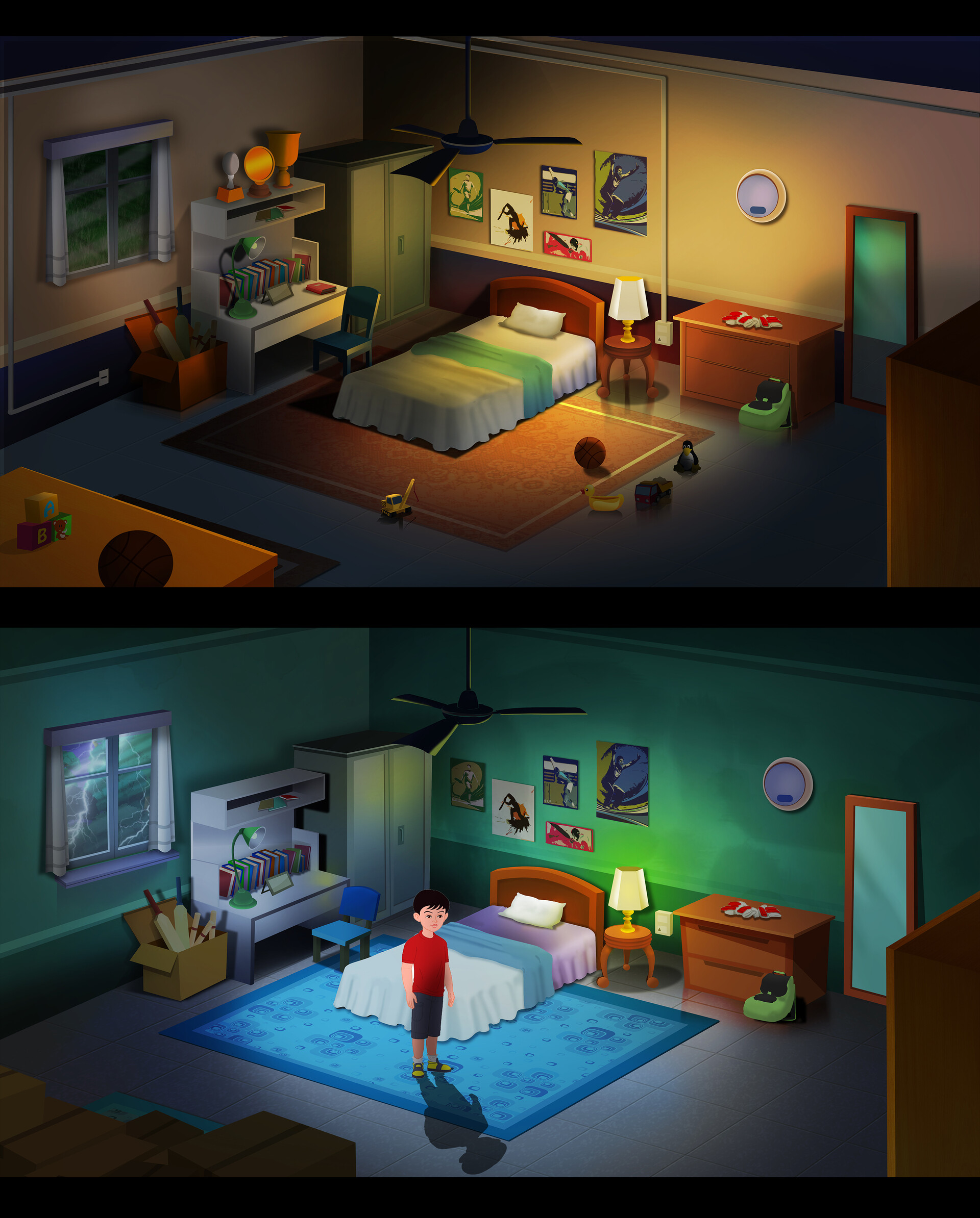 ArtStation - kids bed room concept art
