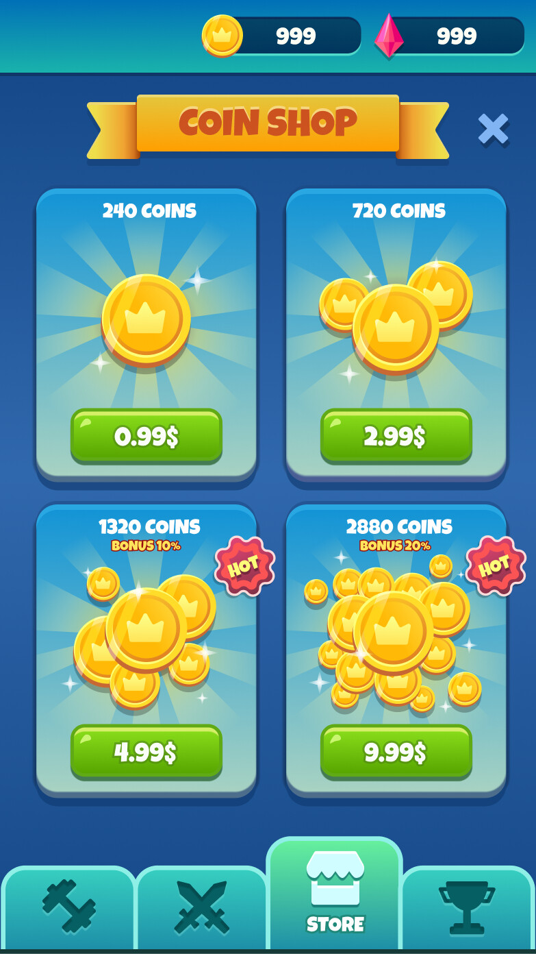 ArtStation - UI/UX mobile game coin shop