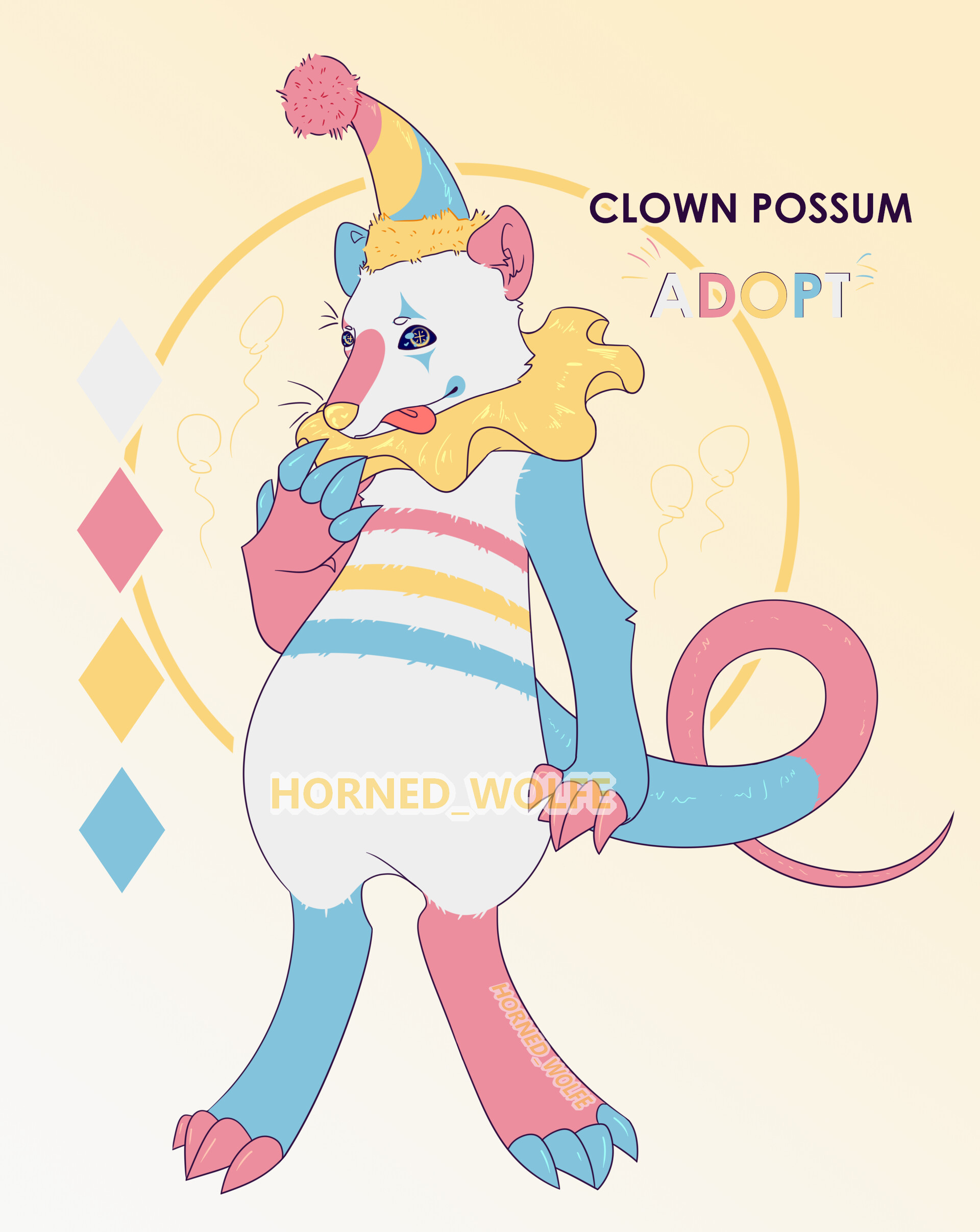 ArtStation - Clown opossum - sold