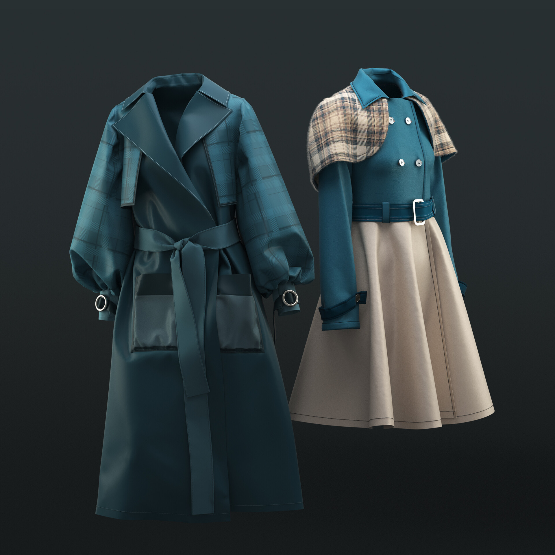 ArtStation - WINTER / AUTUMN STYLE - PACK (CLO , MD projects +FBX +OBJ)