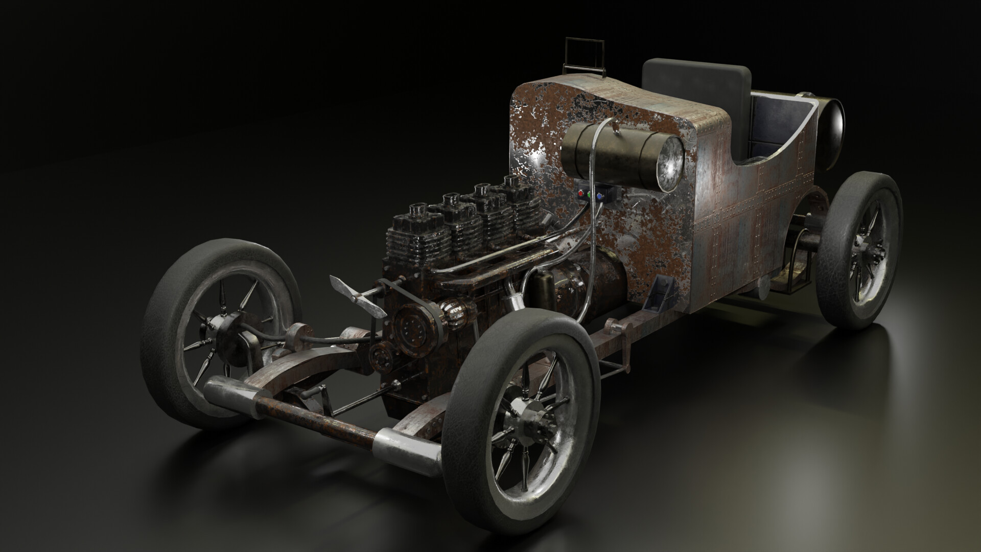 ArtStation - Old Vintage Racing Car 3D Model Made With Blender.