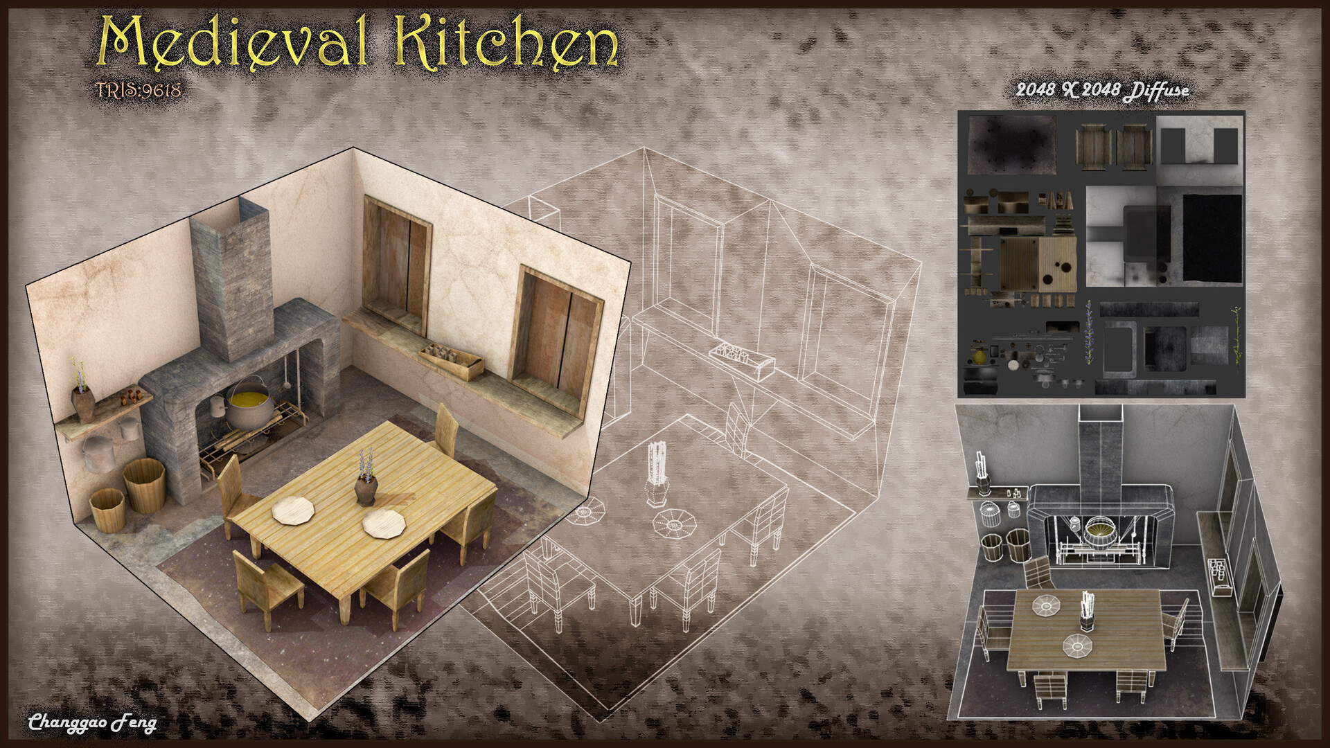 ArtStation - Medieval Kitchen (10k tri limit)