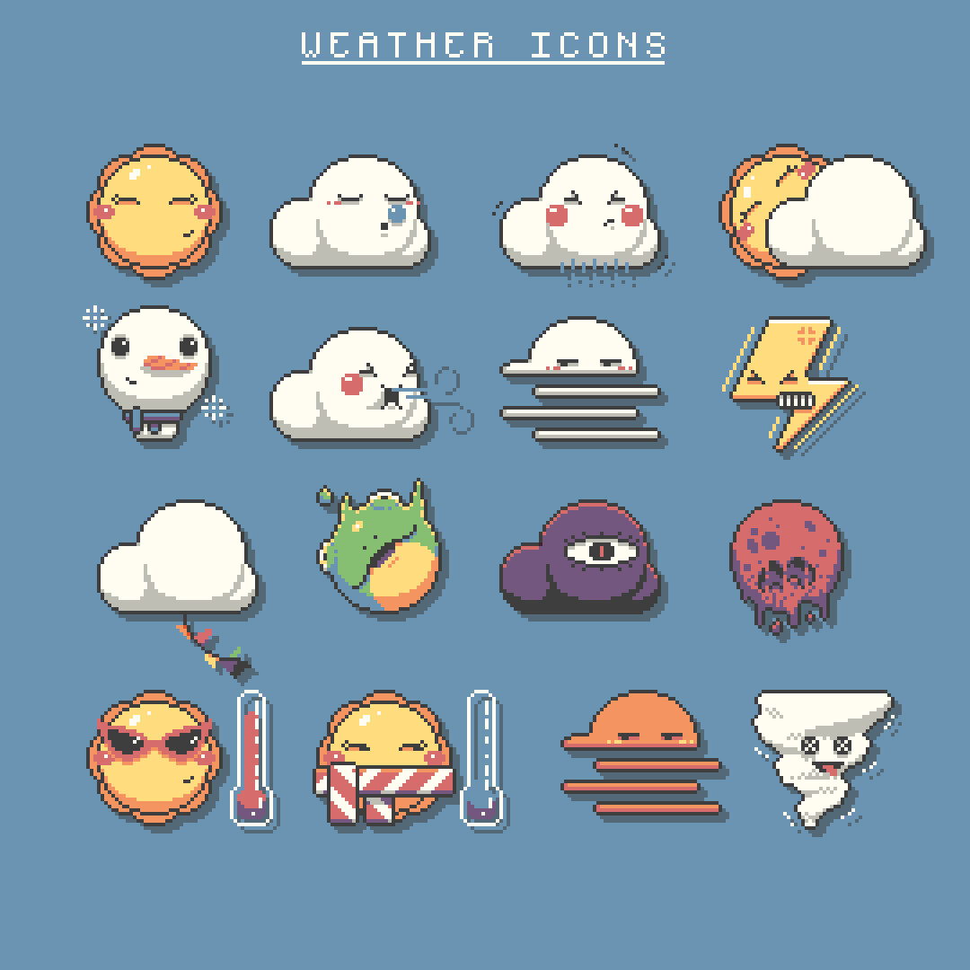 ArtStation - Pixel Weather Icons
