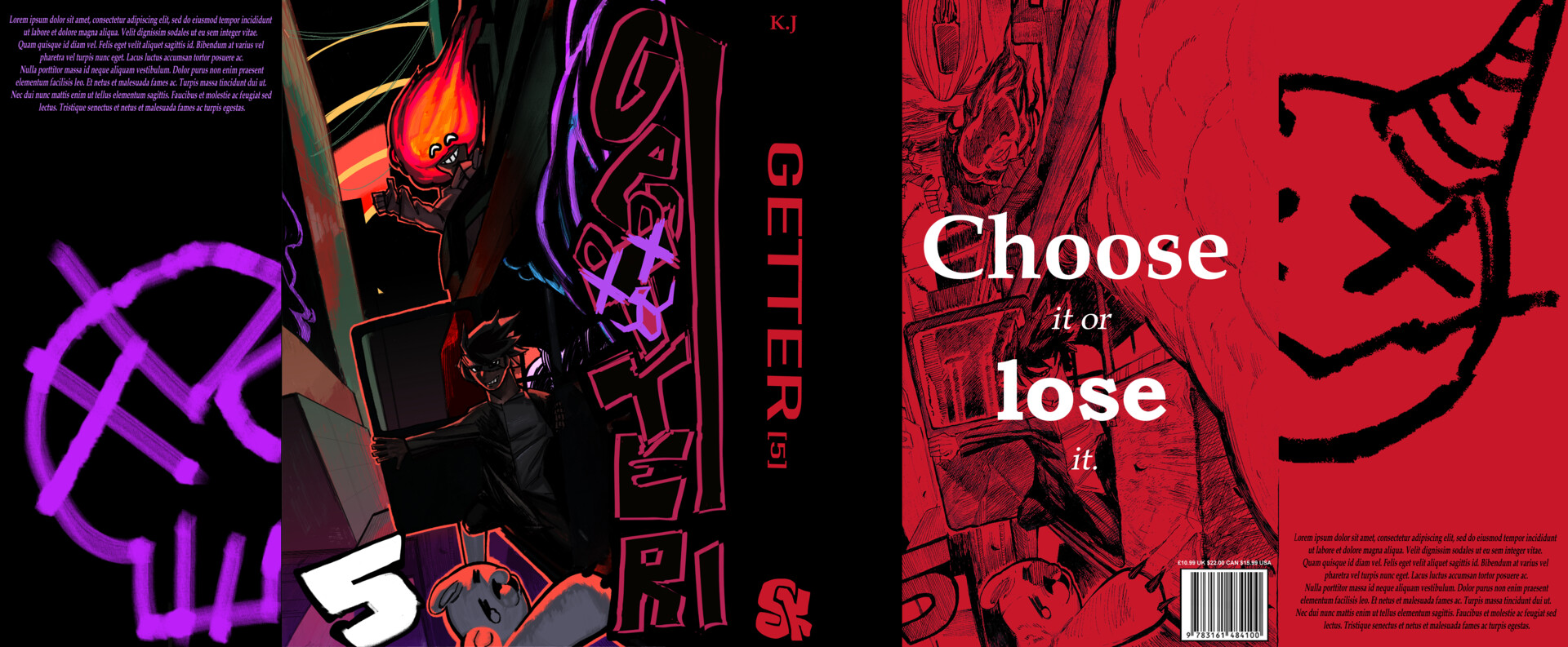 ArtStation - GETTER [5] mock-up book cover (front and back) (2022)