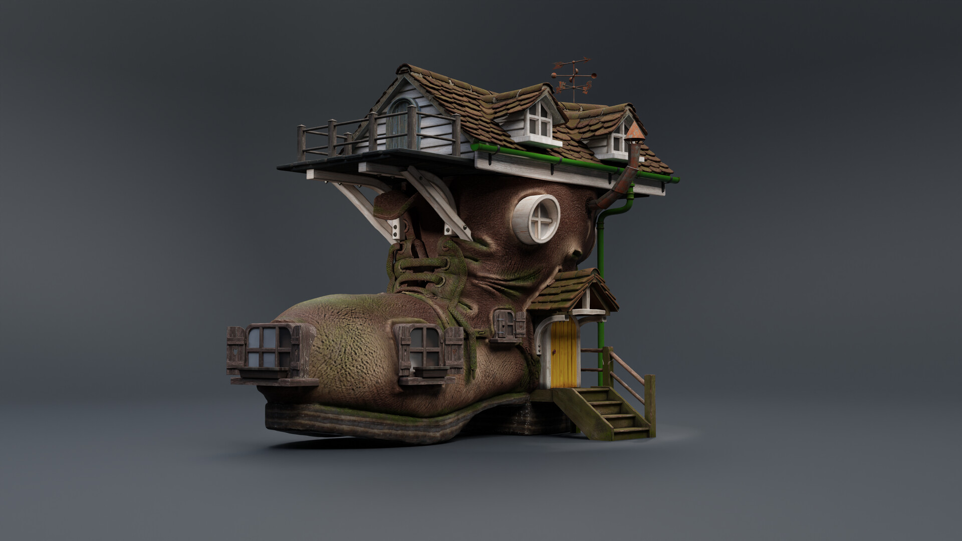 jason kenny - zbrush shoe house turntable