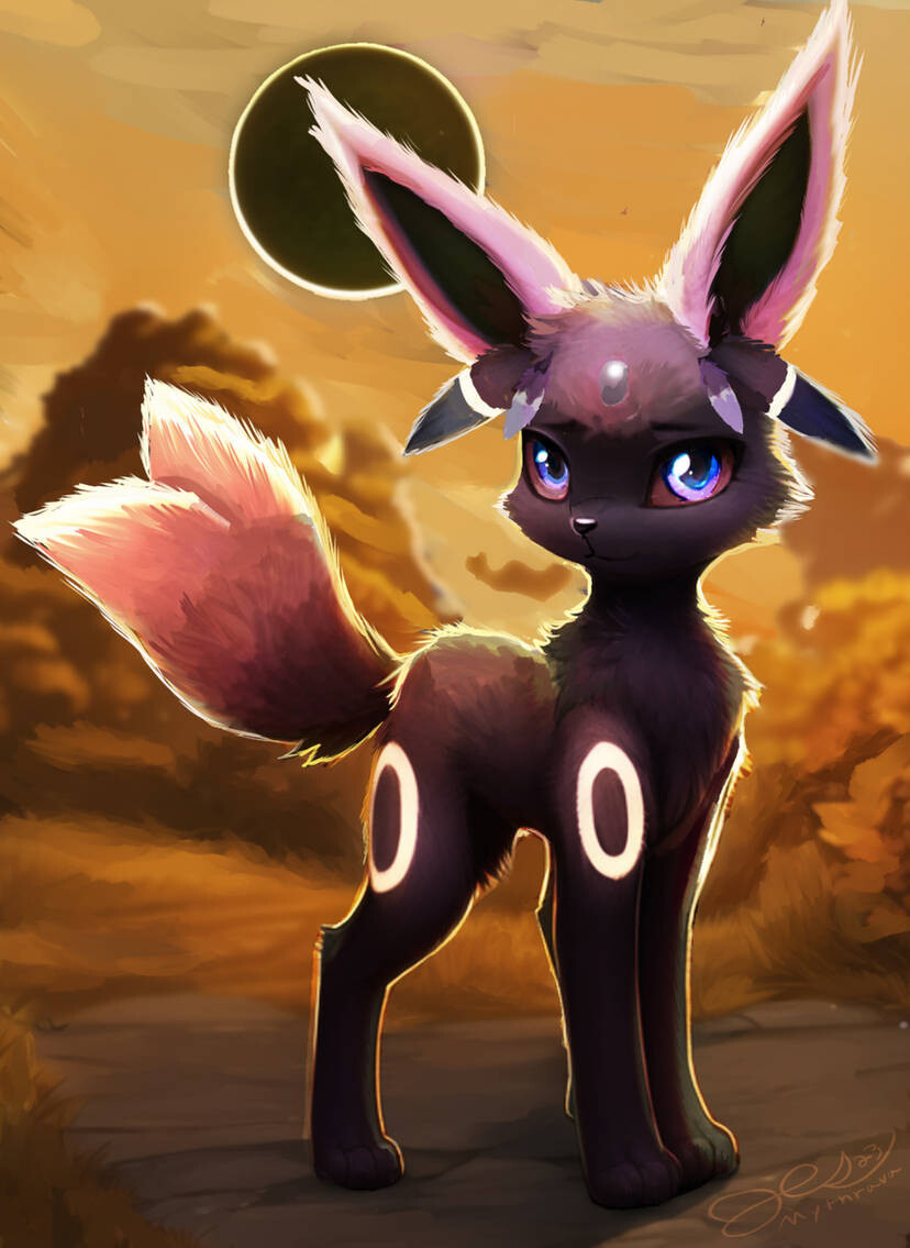 ArtStation - A Umbreon Espeon Fusion