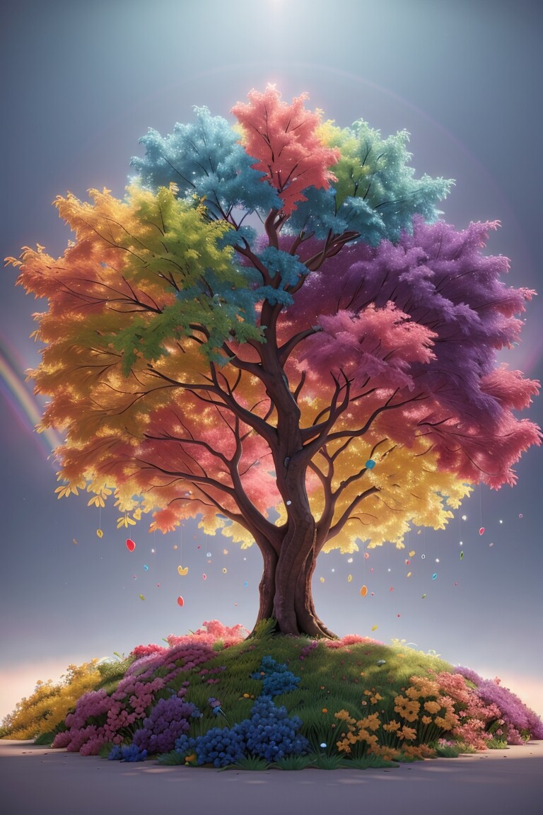 Rainbow Tree Art