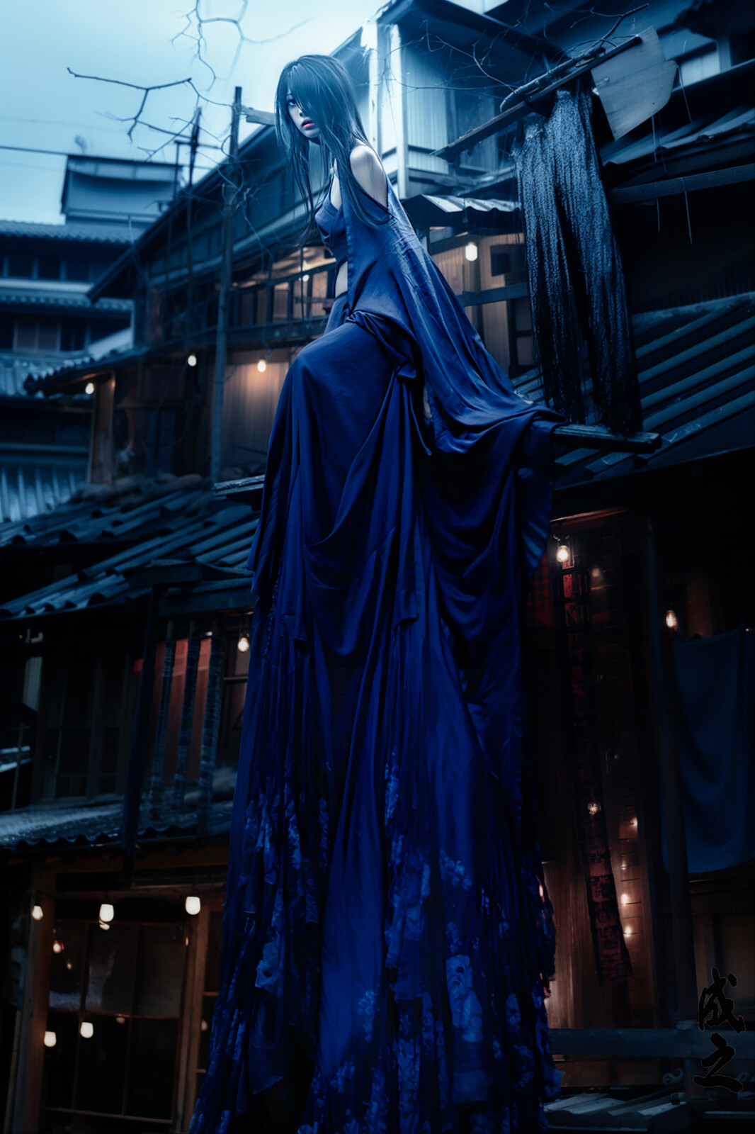 Nariyuki Shimamoto Takajo Japanese Extremely Tall Woman Yokai