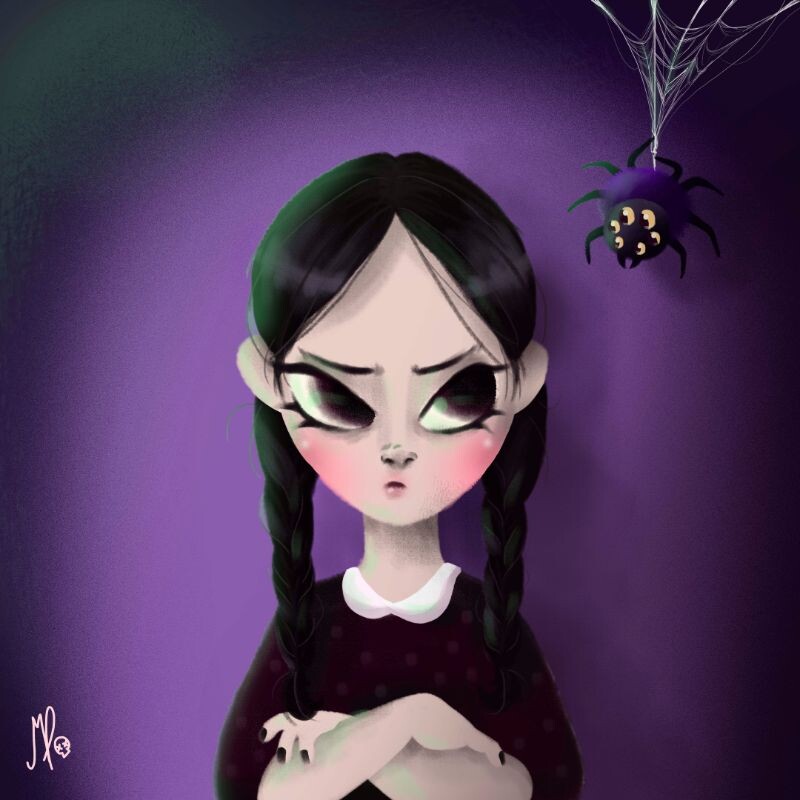 ArtStation - Wednesday Addams and Mr. Spider