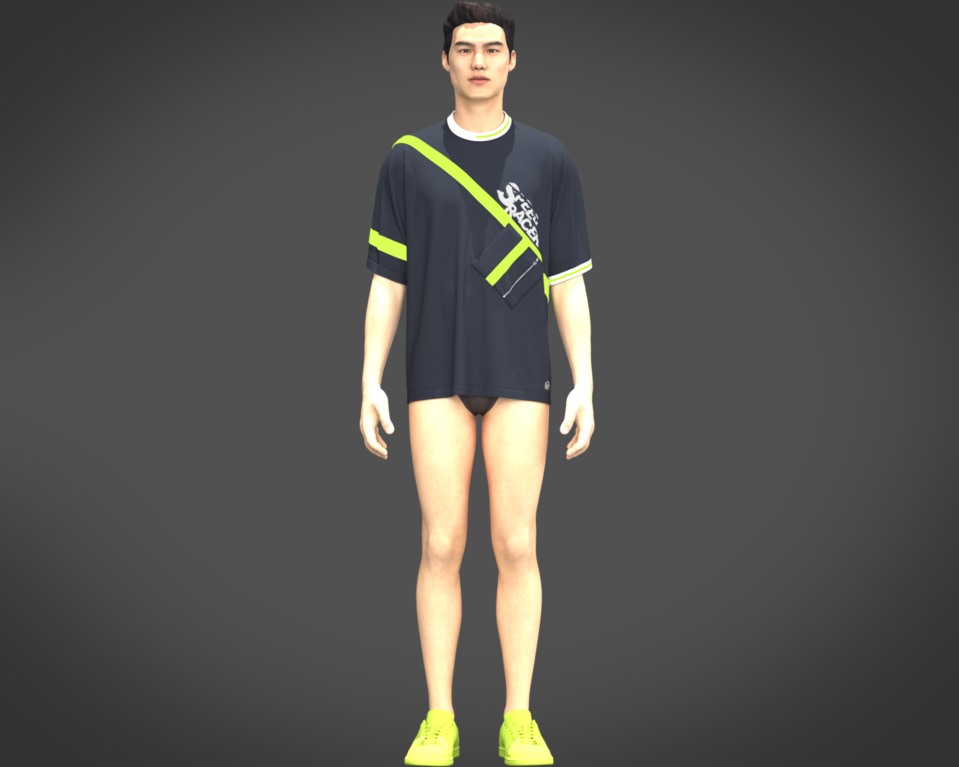 ArtStation - Oversized speed racer graphic tee with the contrast of neon