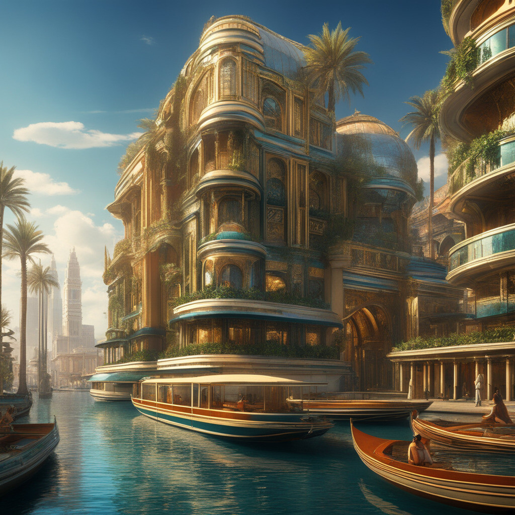 ArtStation - futuristic Venice cityscape with hotels