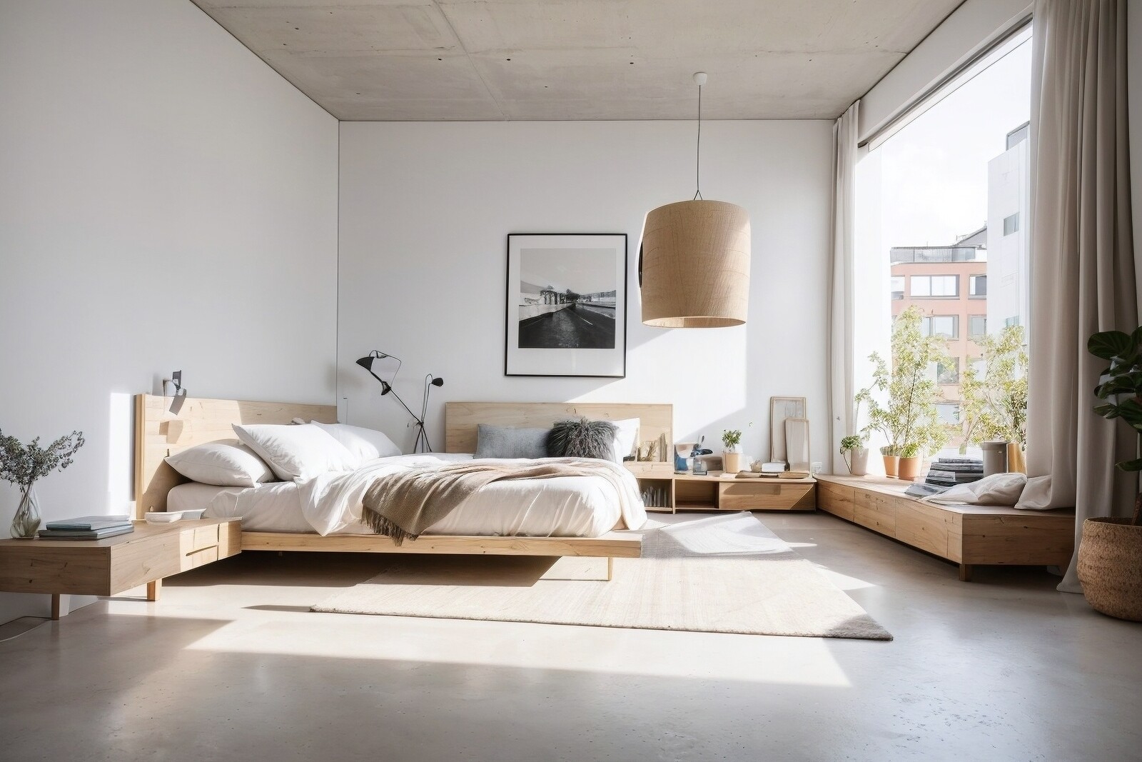 yasin najafi - Harmonious Minimalism: A Modern Bedroom Design Render