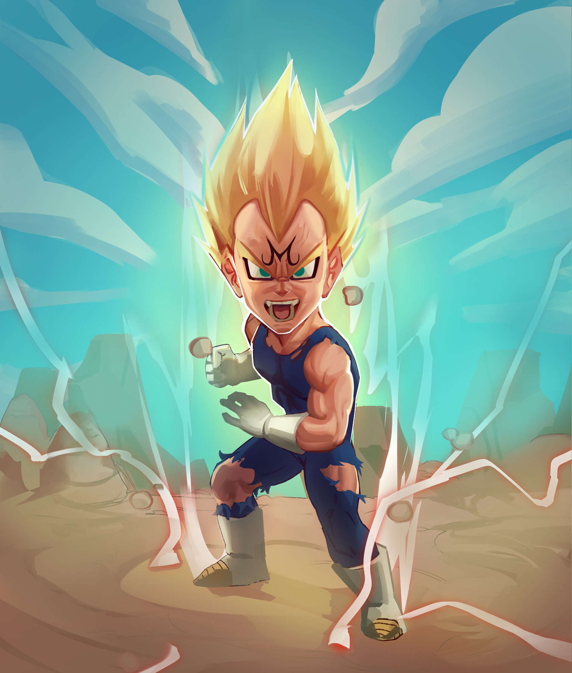 ArtStation - Majin Vegeta Cardgame style
