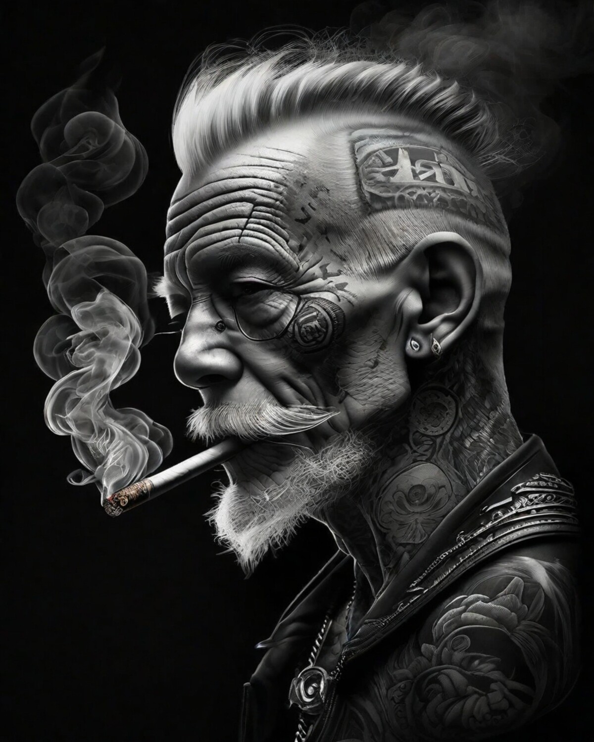 ArtStation - punk man with a cigar