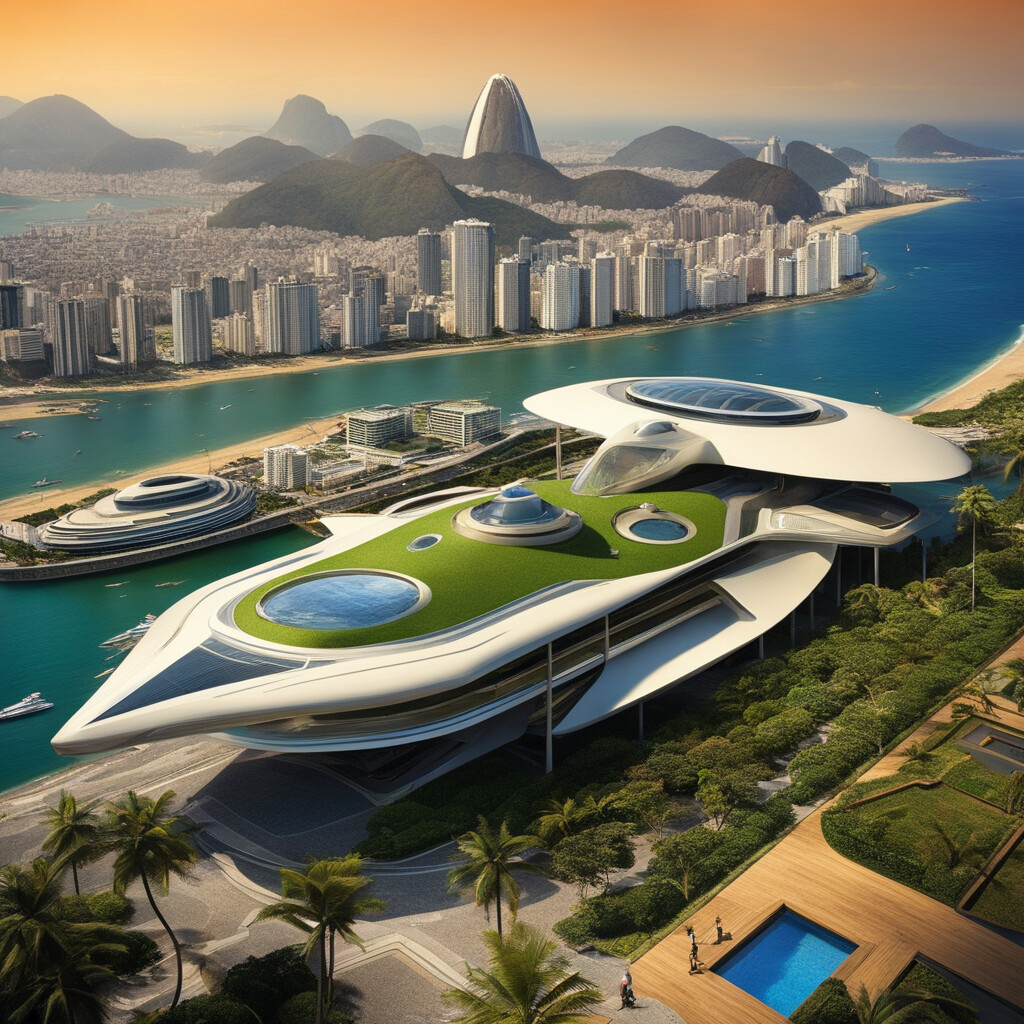ArtStation - modern futuristic Rio de Janeiro hotel complex