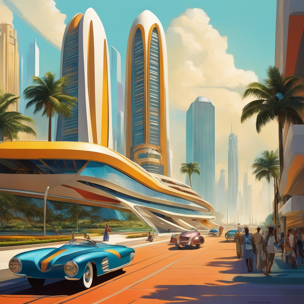 ArtStation - retro futurism cityscape of Rio de Janeiro city