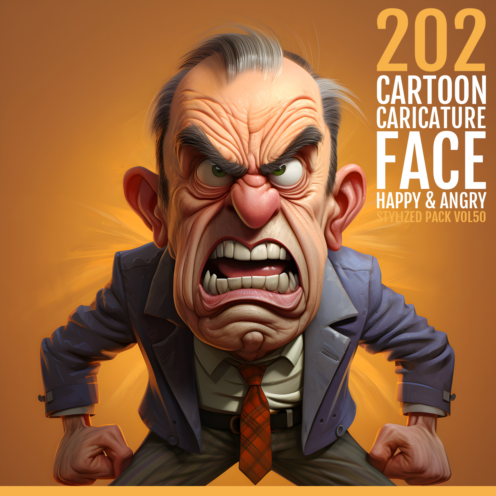 Angry Screaming Cartoon Face