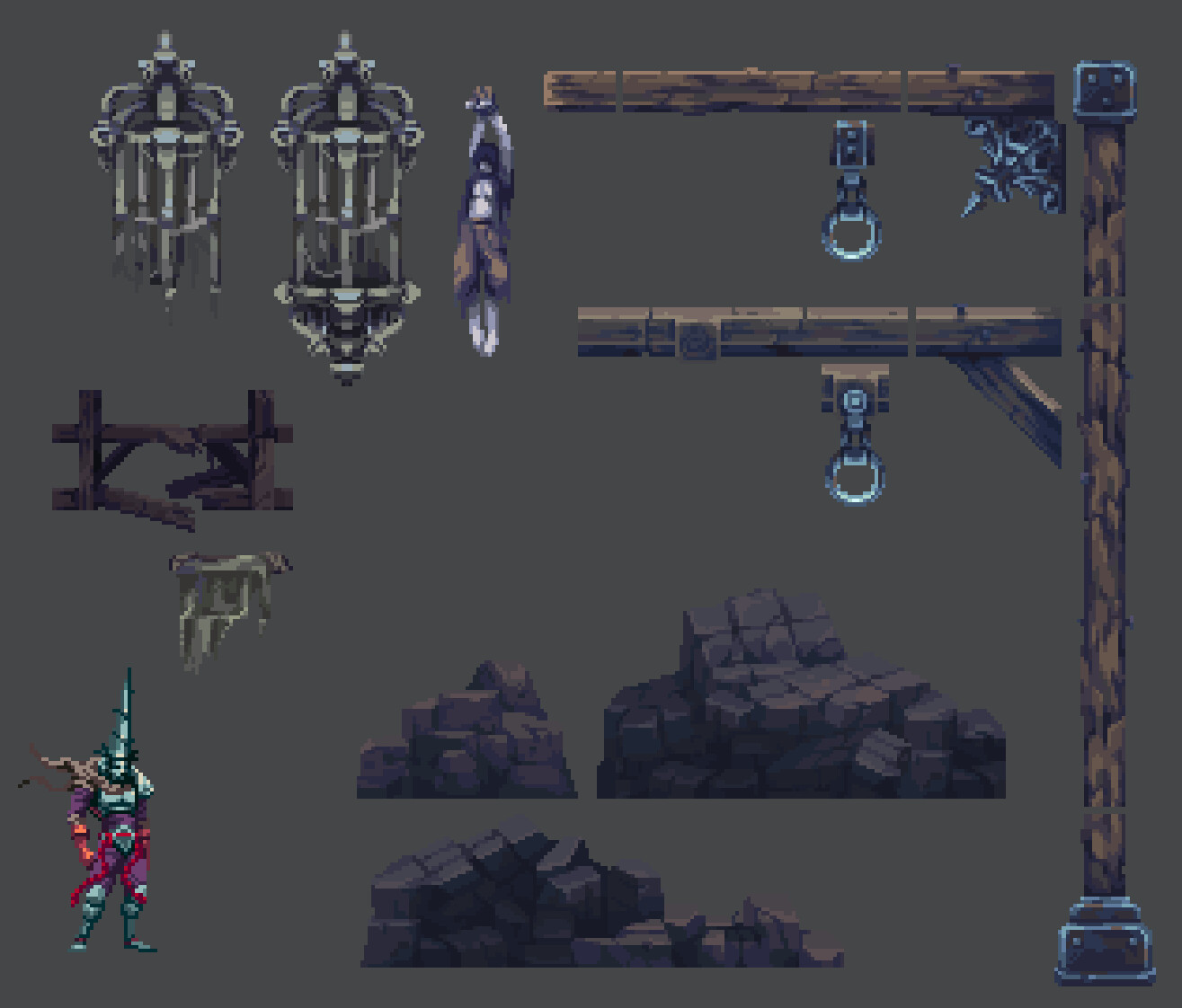 ArtStation - Grilles and Ruins props