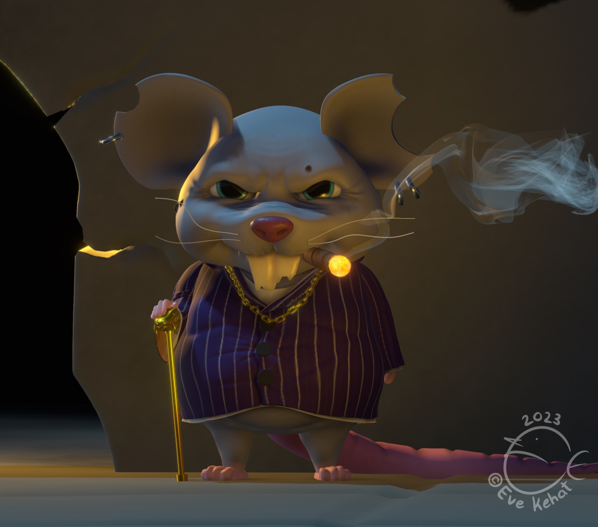 ArtStation - 3D model of a boss mouse and his name is Tony