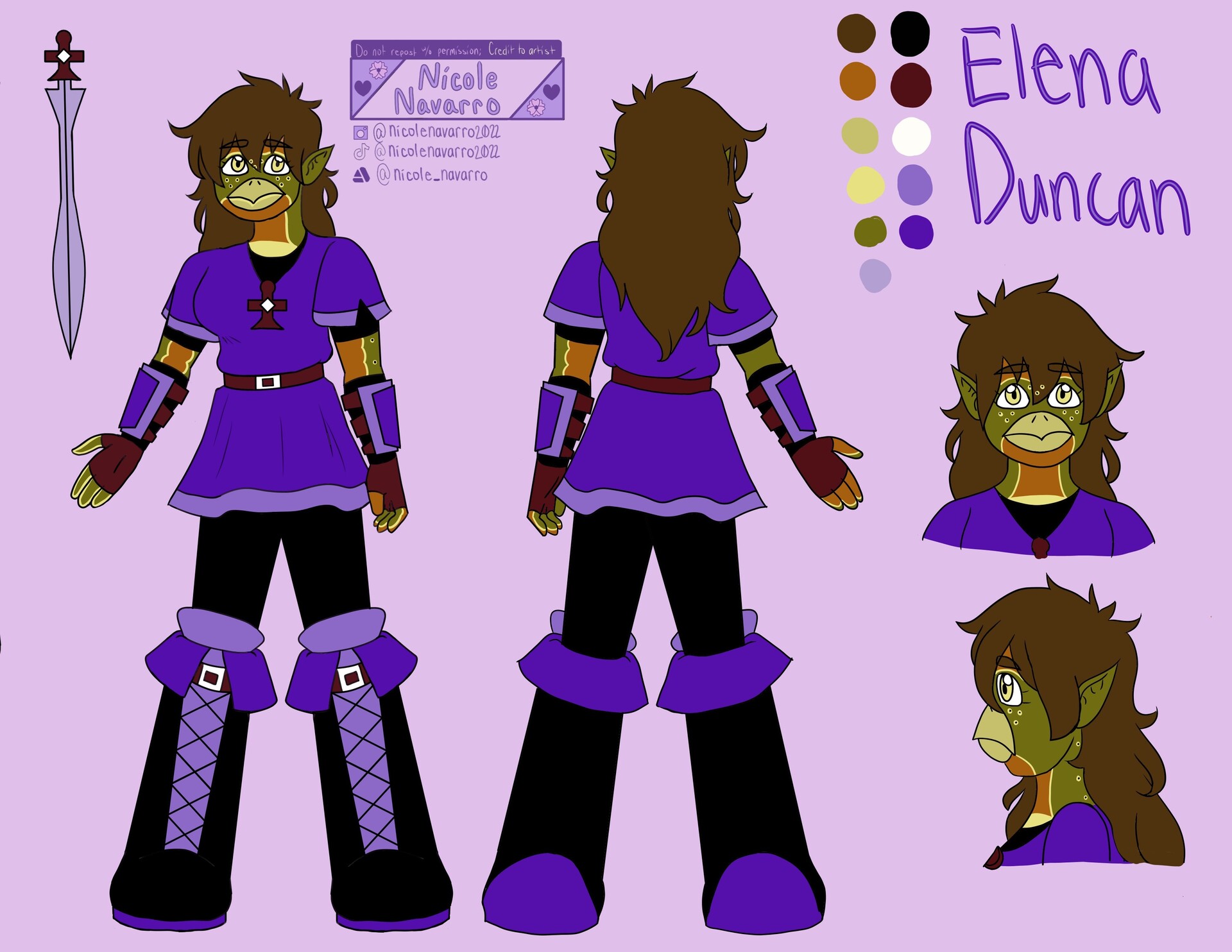 ArtStation - Elena Duncan - character design sheet