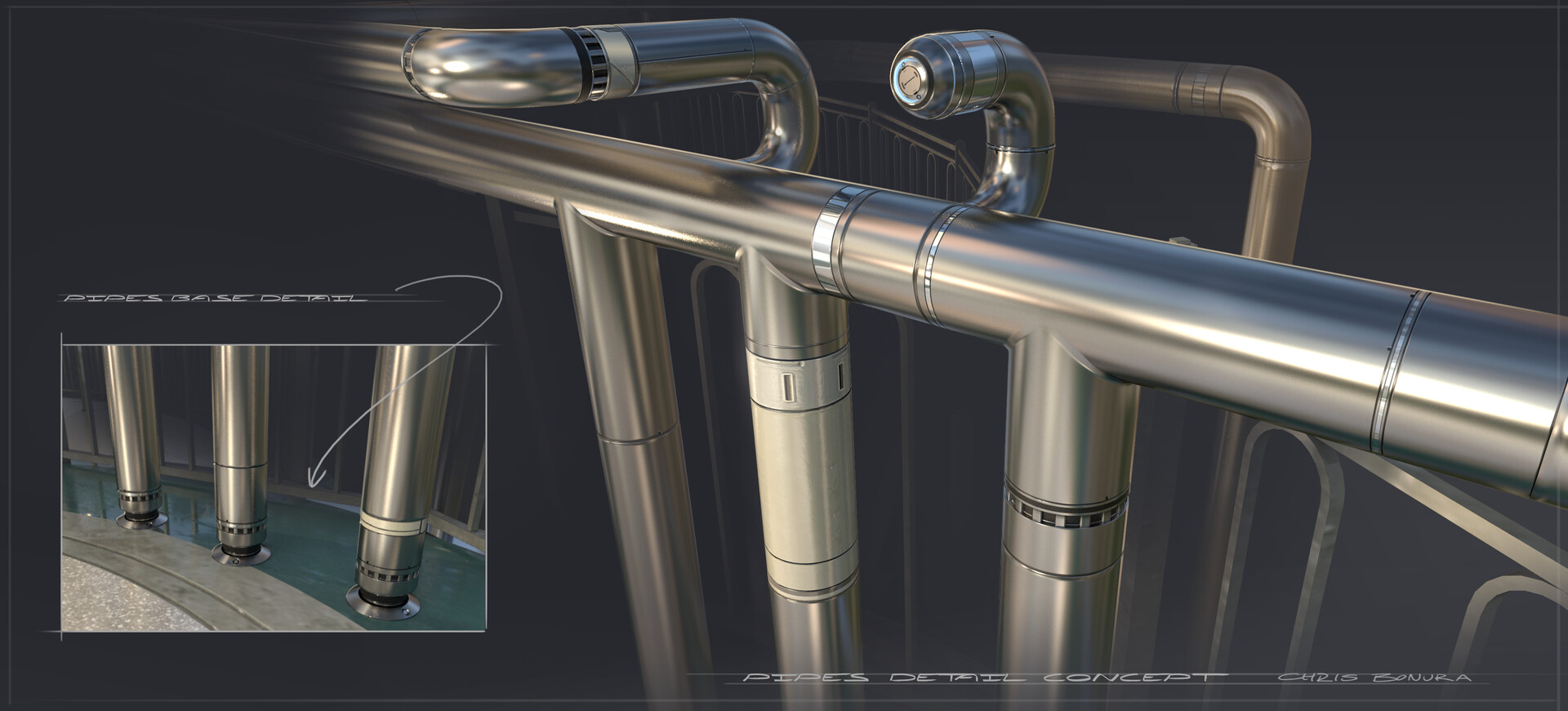 ArtStation - Sci-Fi Industrial pipes