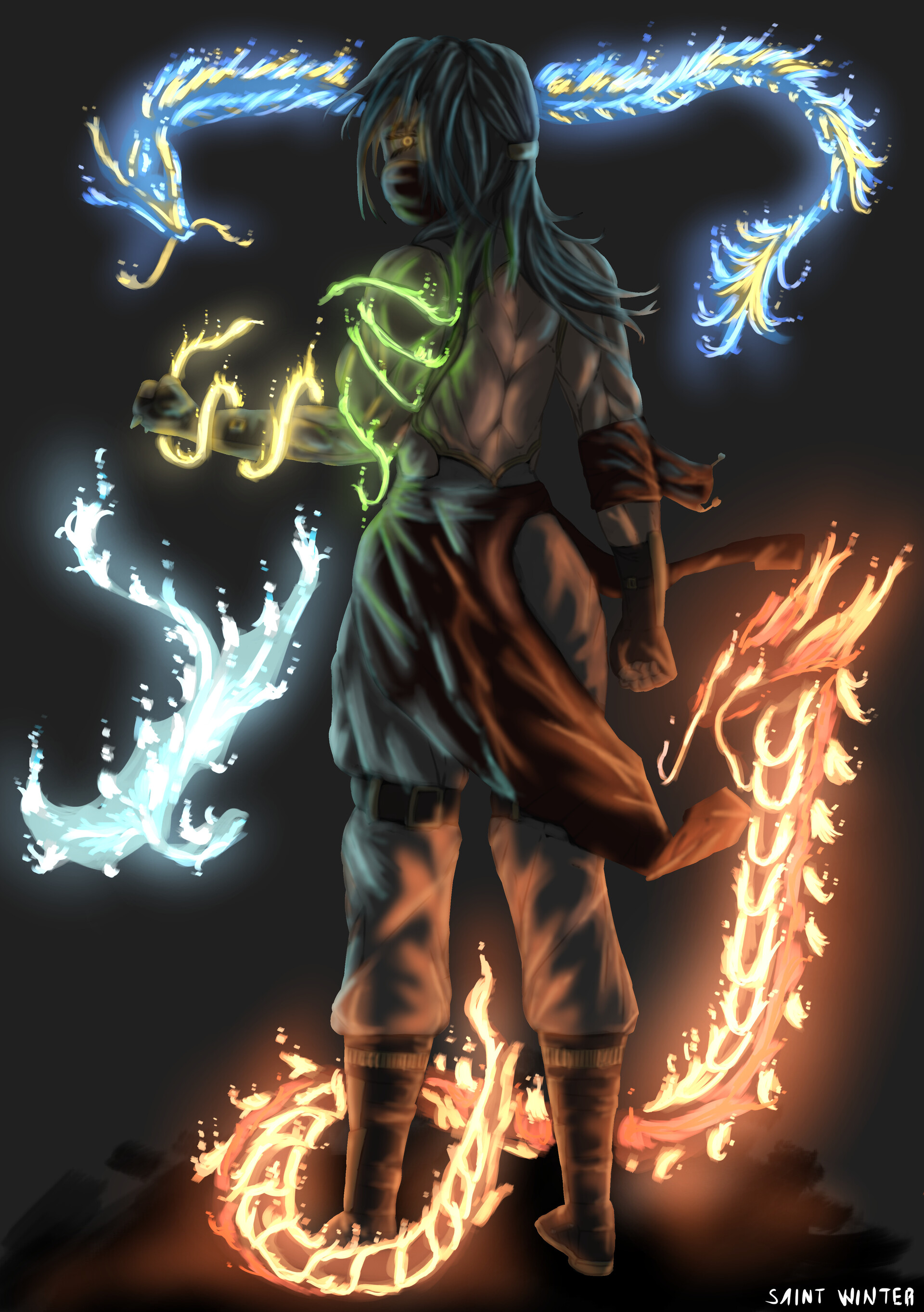 ArtStation - Draconic Elemental Monk