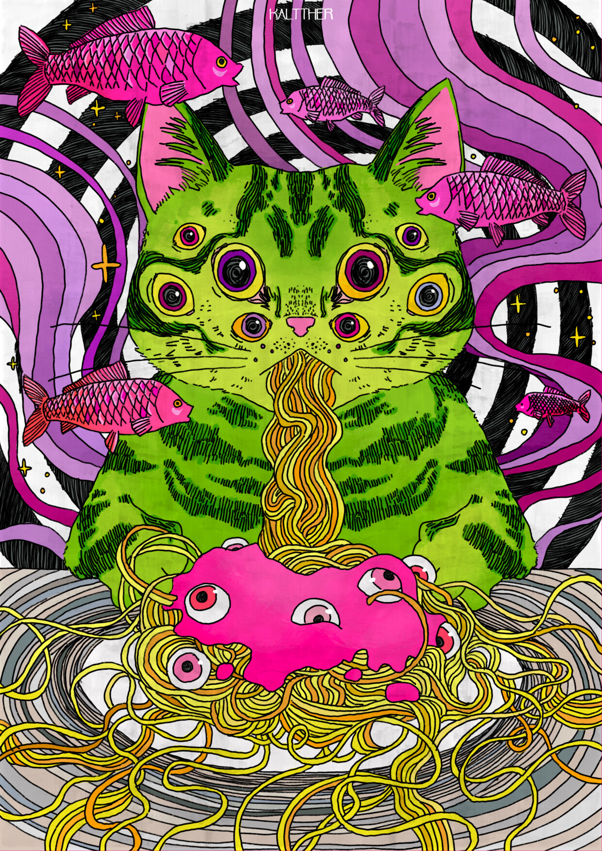 ArtStation - Spagahetti Alien Cat GIF