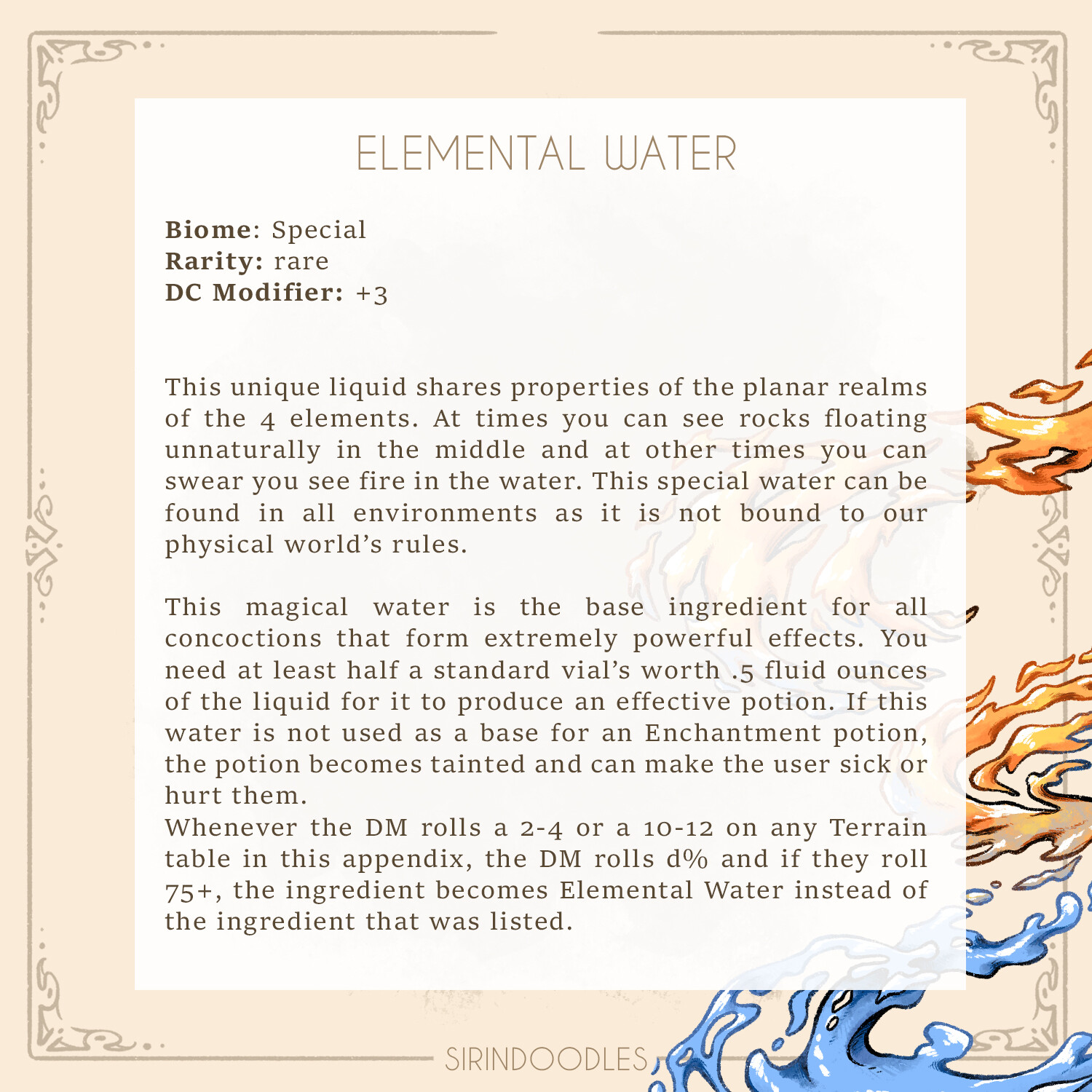 Sirin Doodles - Elemental Water - D&D Homebrew Herbalism - Dungeons and ...