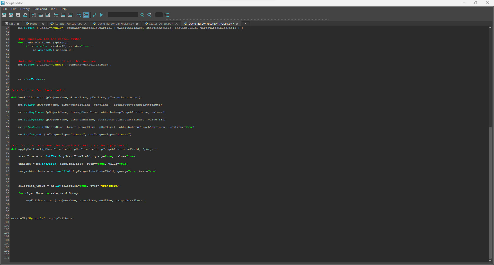 david bülow - python scripting in maya