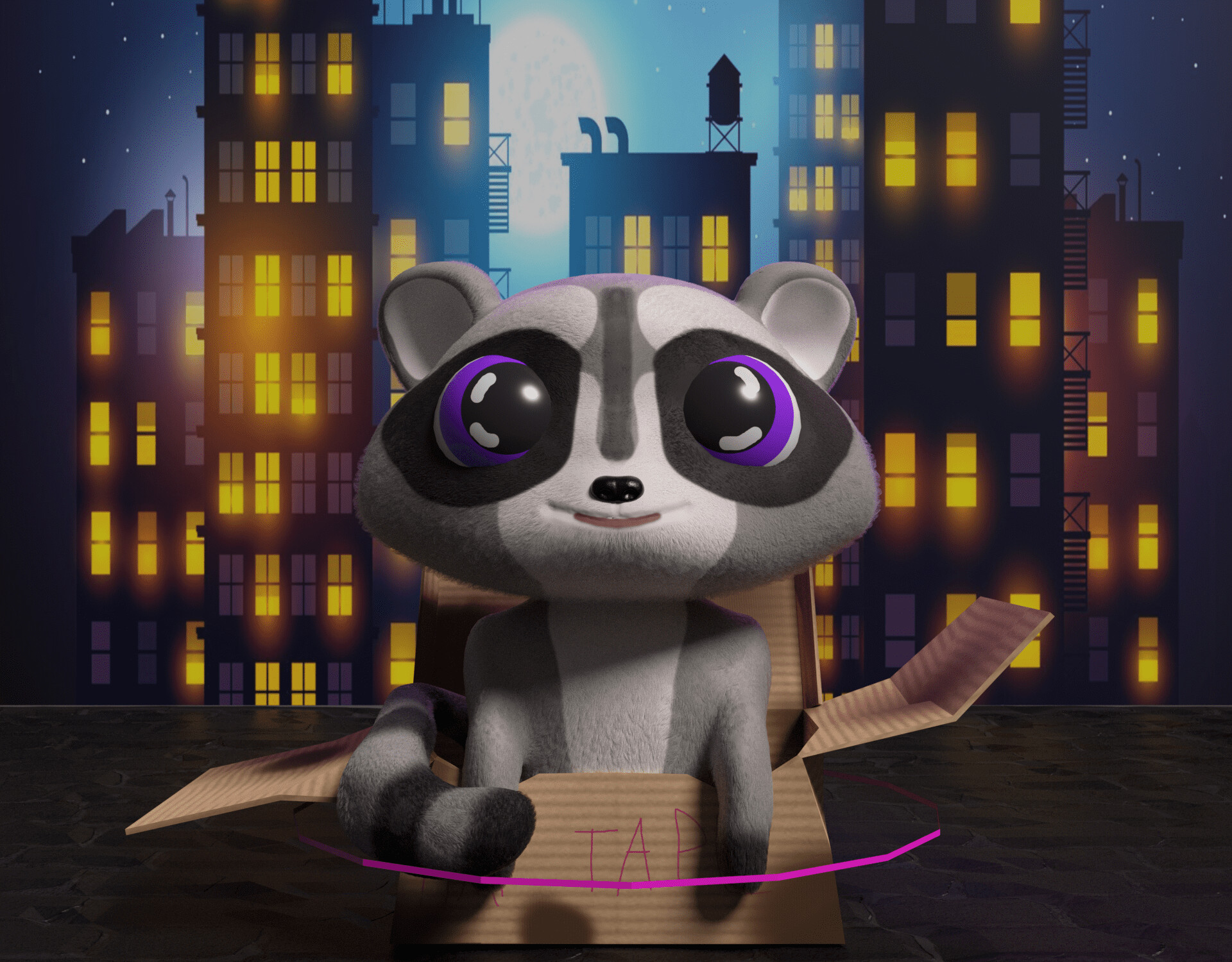 ArtStation - A homeless raccoon