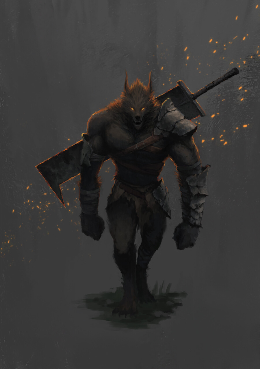 ArtStation - Werewolf warrior
